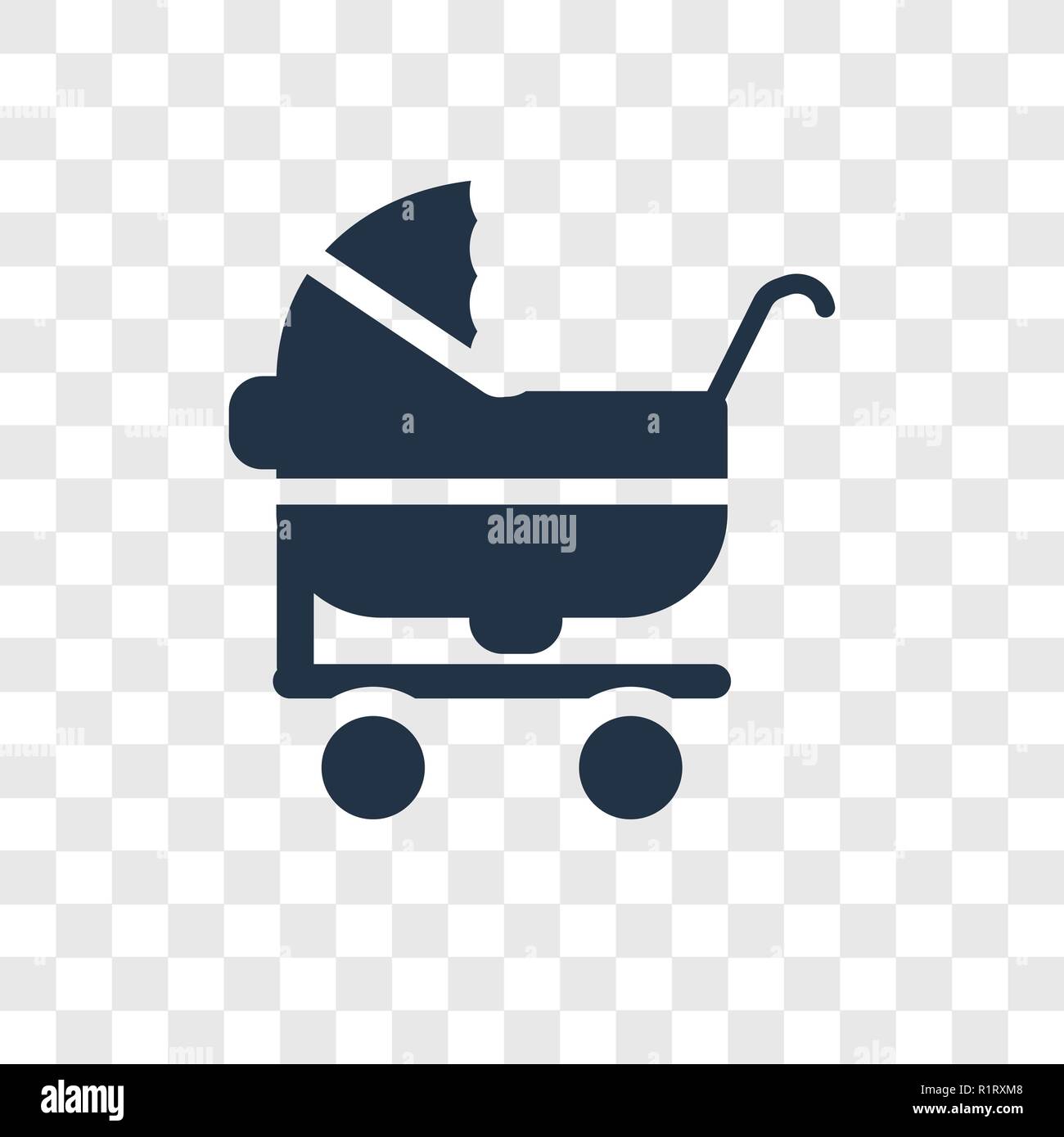 Stroller vector icon isolated on transparent background, Stroller ...