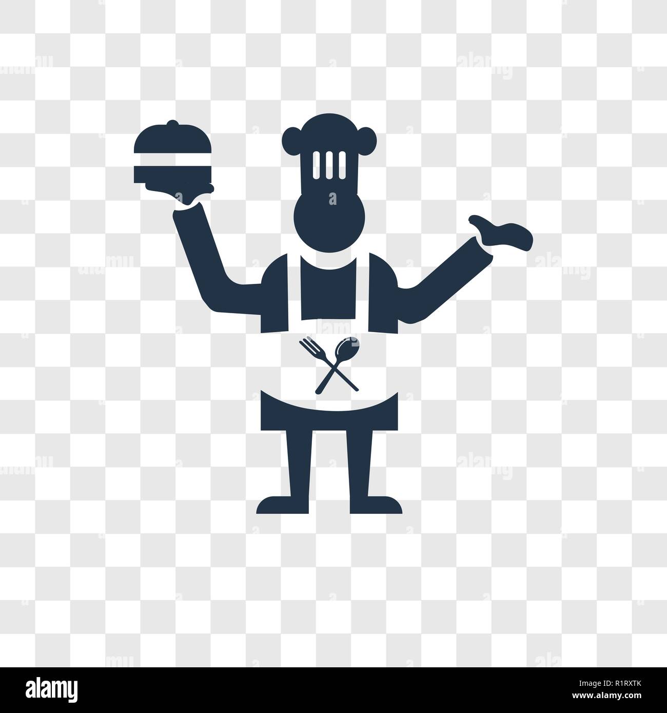 Chef vector icon isolated on transparent background, Chef transparency ...