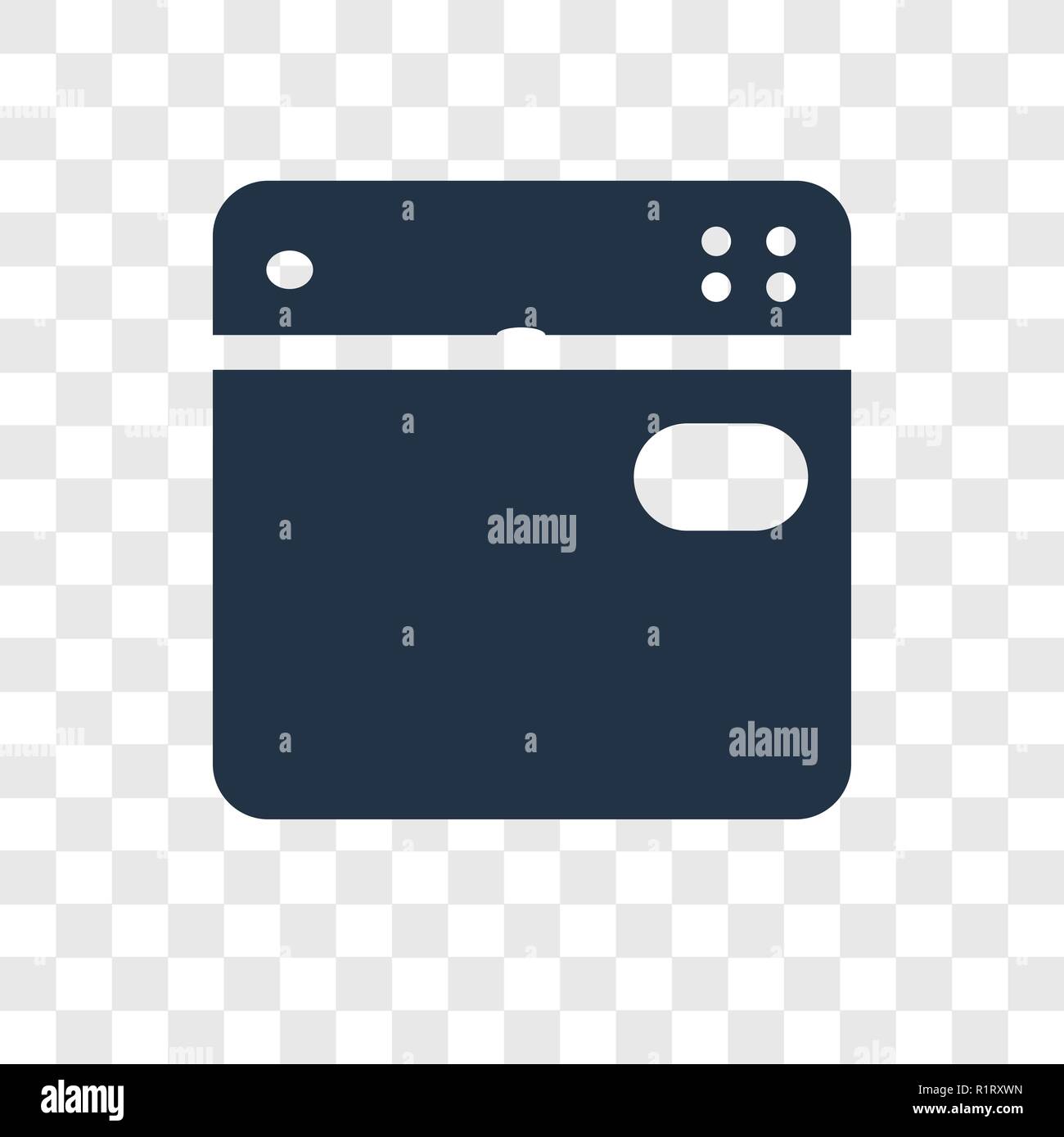 Dishwasher vector icon isolated on transparent background, Dishwasher ...