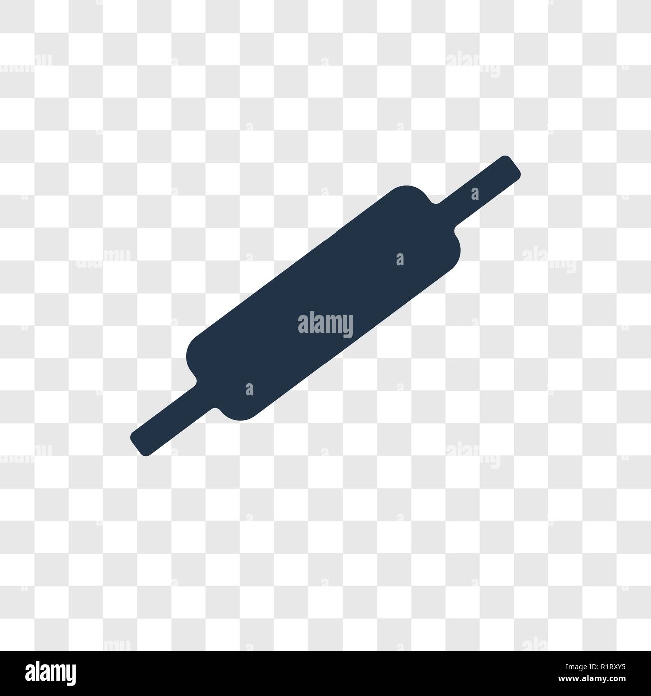 Rolling pin vector icon isolated on transparent background, Rolling pin ...