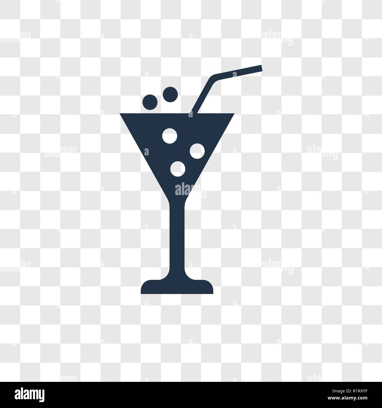 Cocktail vector icon isolated on transparent background, Cocktail ...