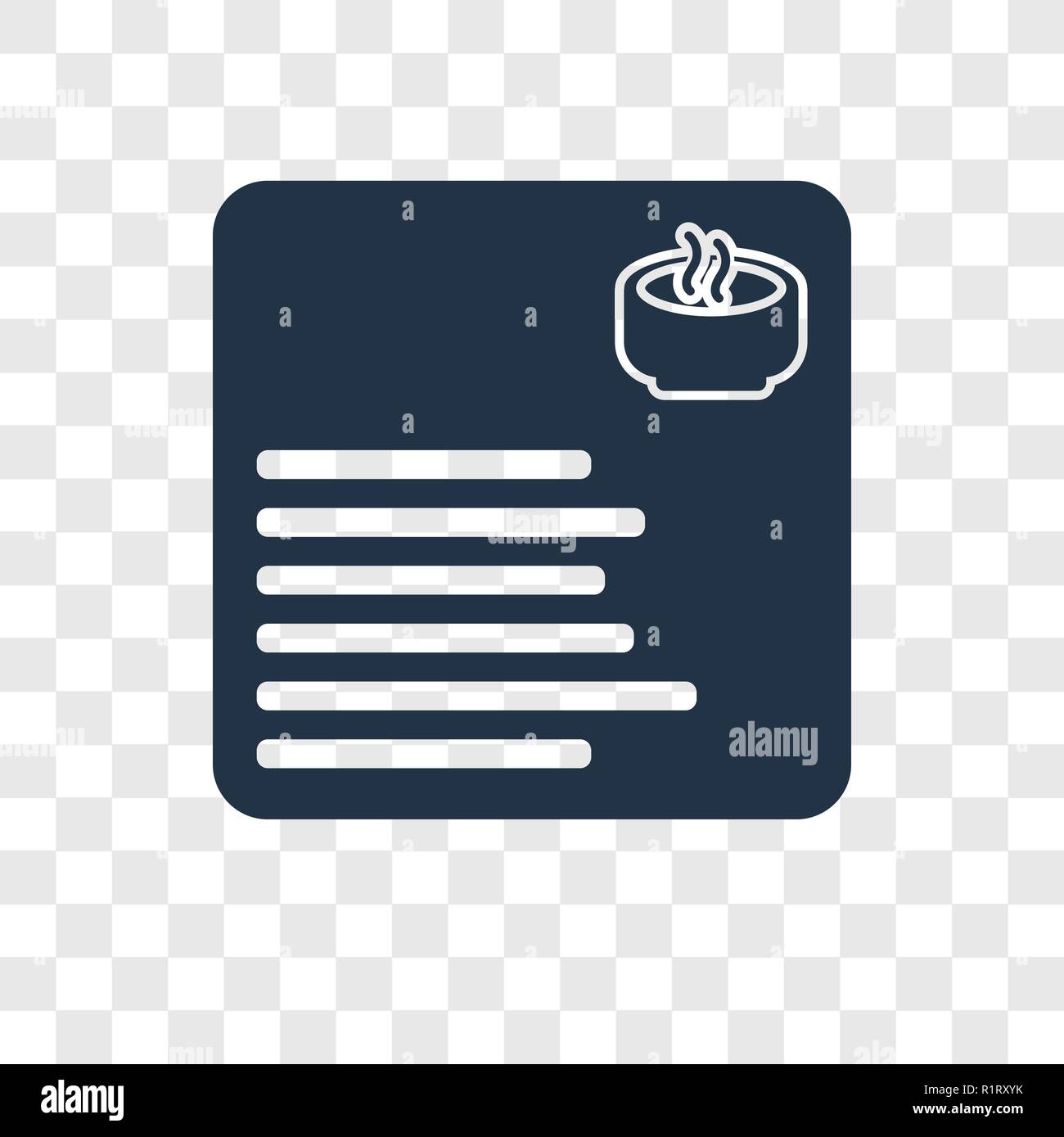 Recipe vector icon isolated on transparent background, Recipe ...