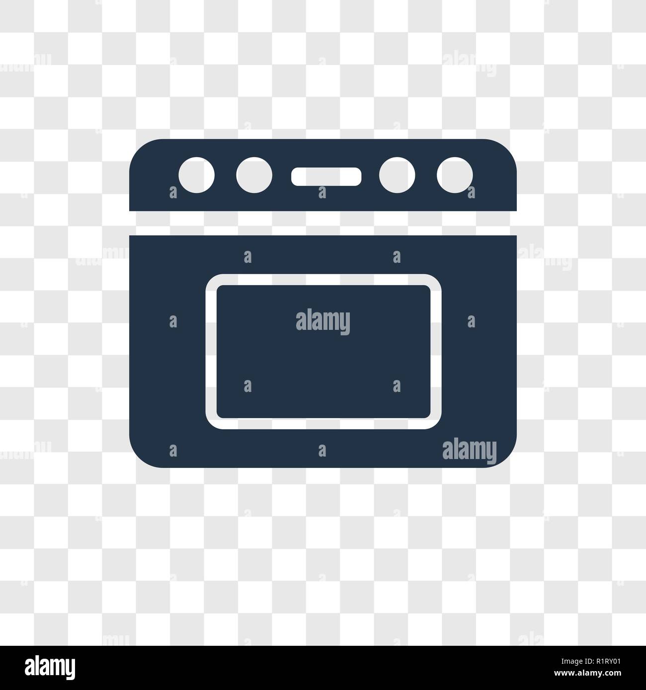 Oven vector icon isolated on transparent background, Oven transparency ...