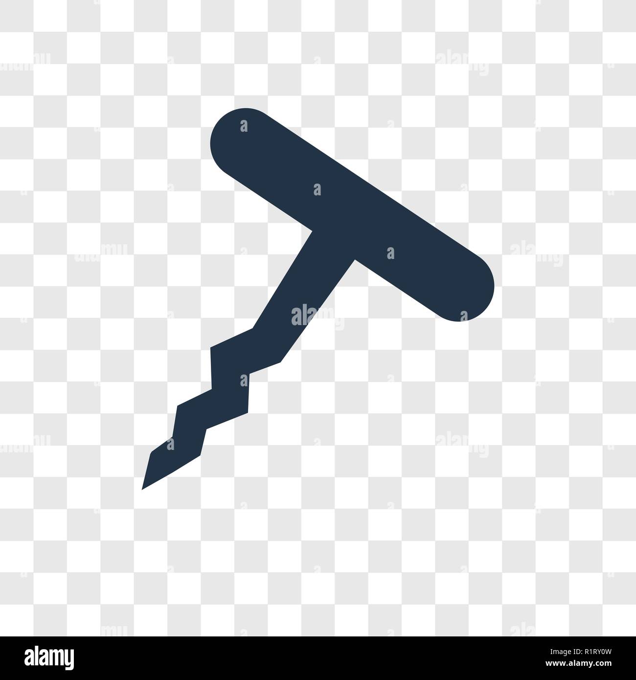 Corkscrew vector icon isolated on transparent background, Corkscrew ...