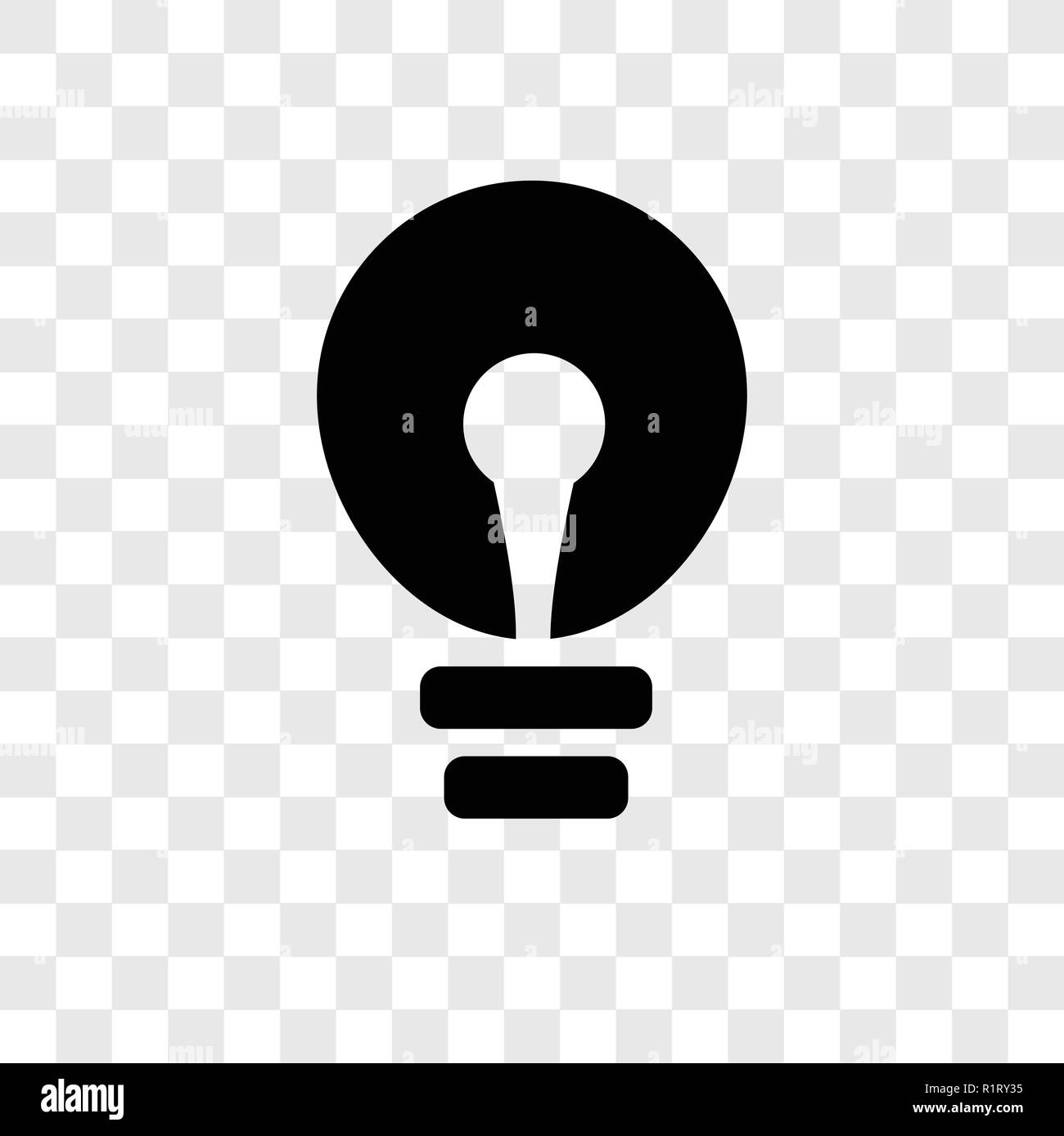 Light bulb vector icon isolated on transparent background, Light bulb ...
