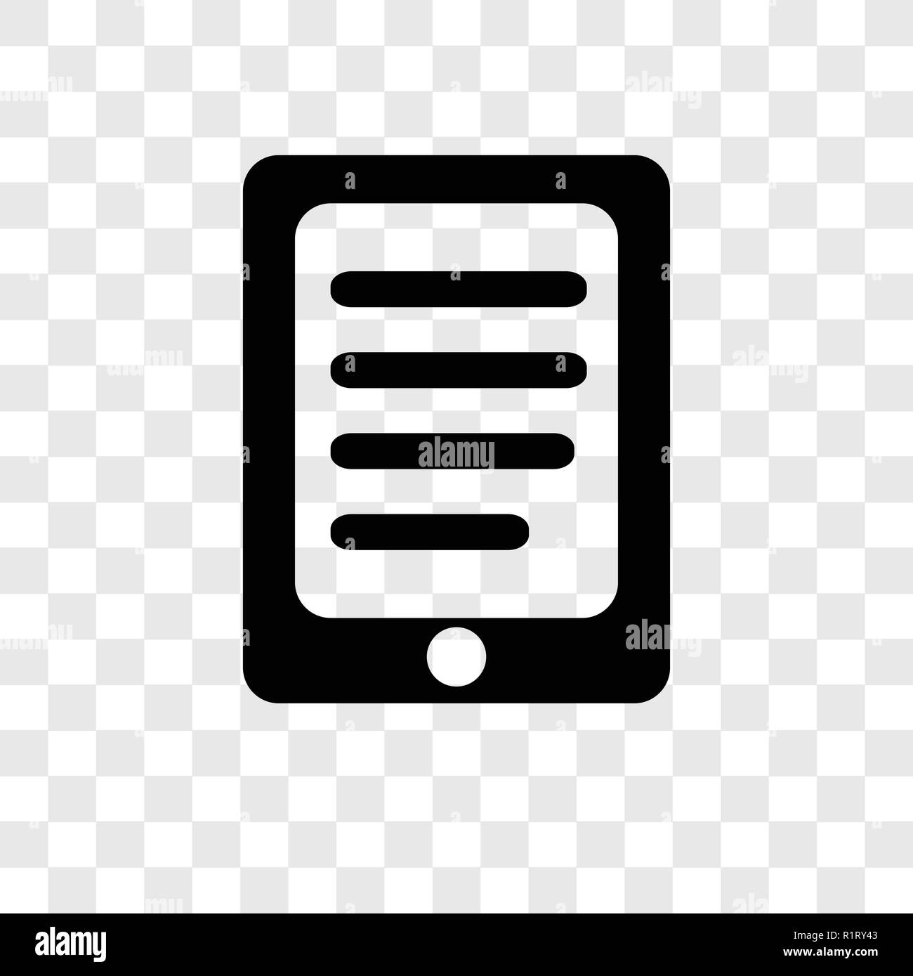 Tablet vector icon isolated on transparent background, Tablet ...