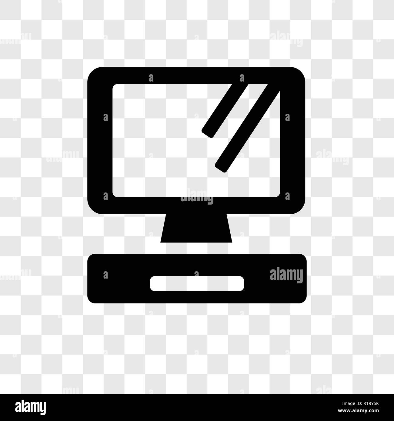 Computer vector icon isolated on transparent background, Computer ...