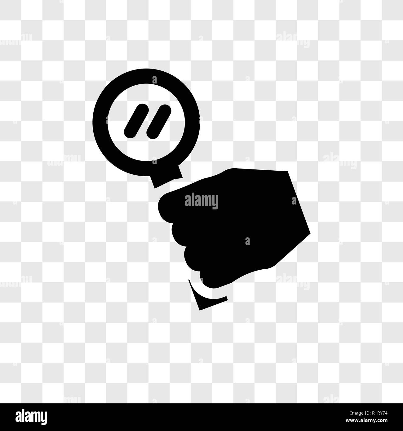 Magnifying glass vector icon isolated on transparent background ...