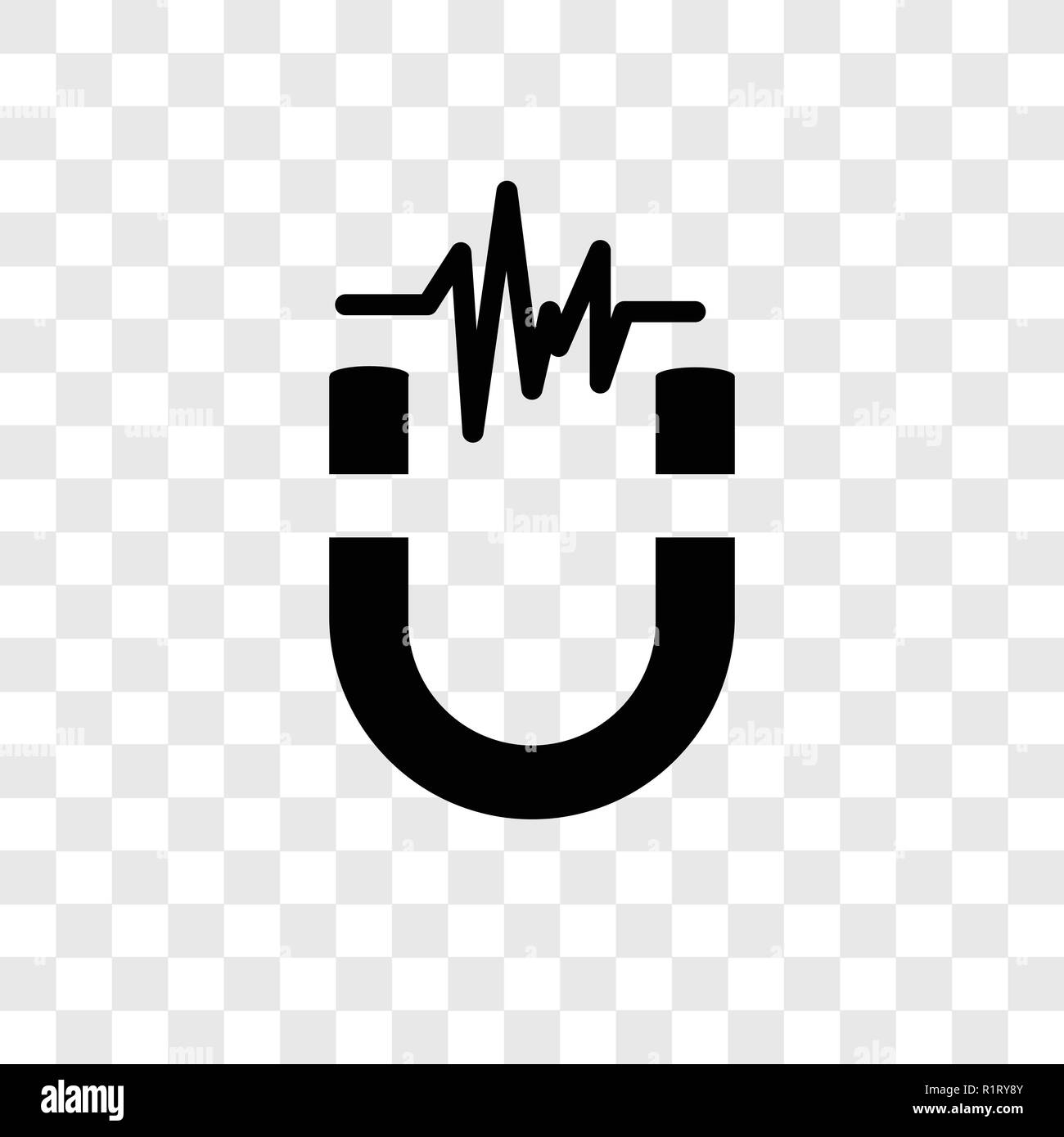 Magnet vector icon isolated on transparent background, Magnet ...