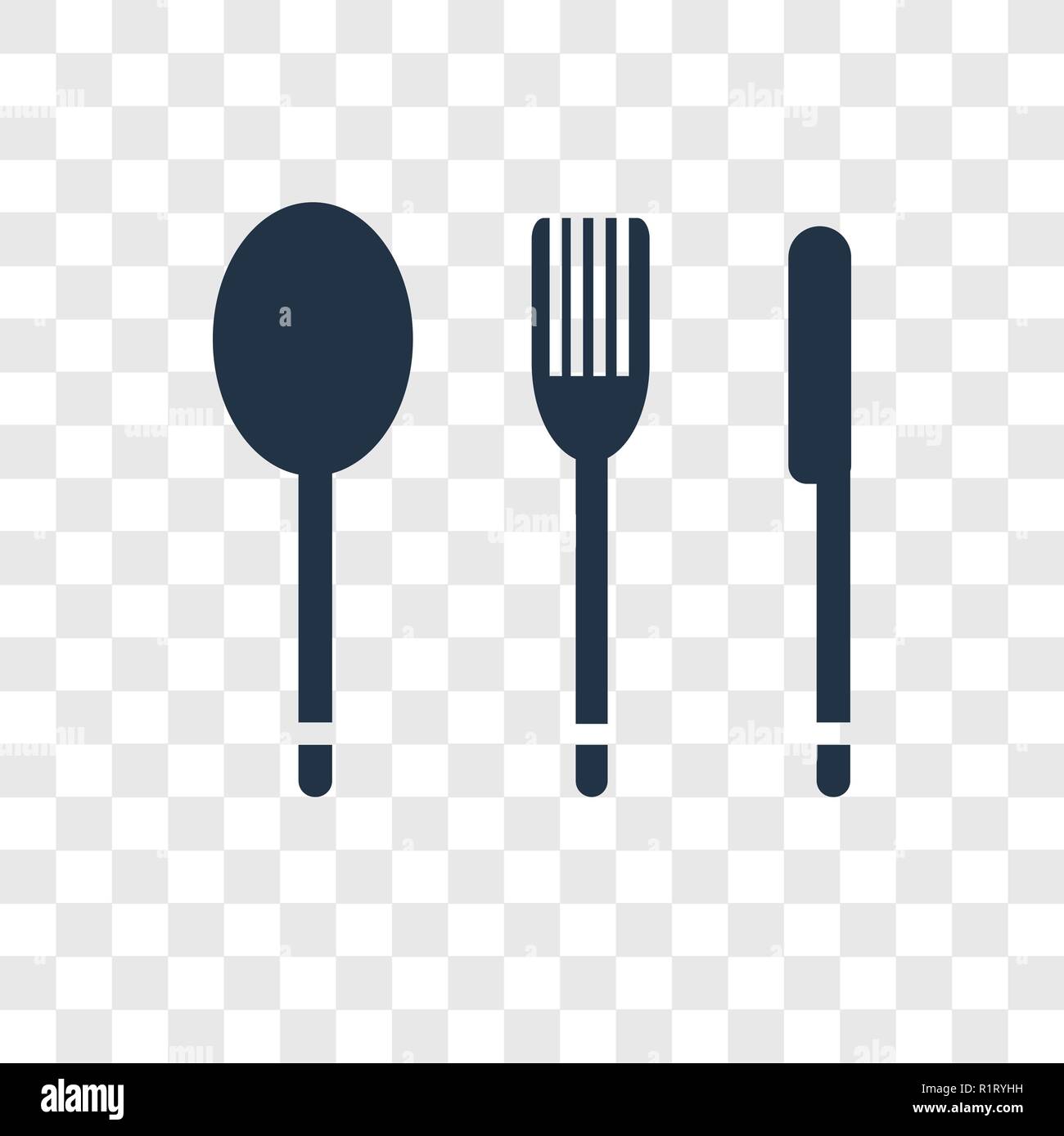 Cutlery vector icon isolated on transparent background, Cutlery ...