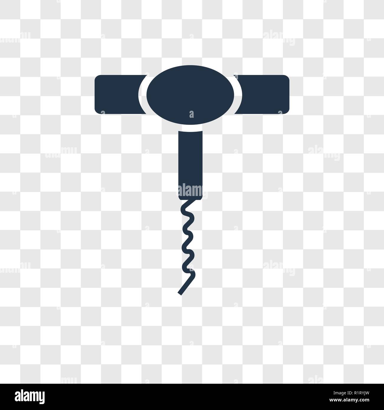 Corkscrew vector icon isolated on transparent background, Corkscrew ...