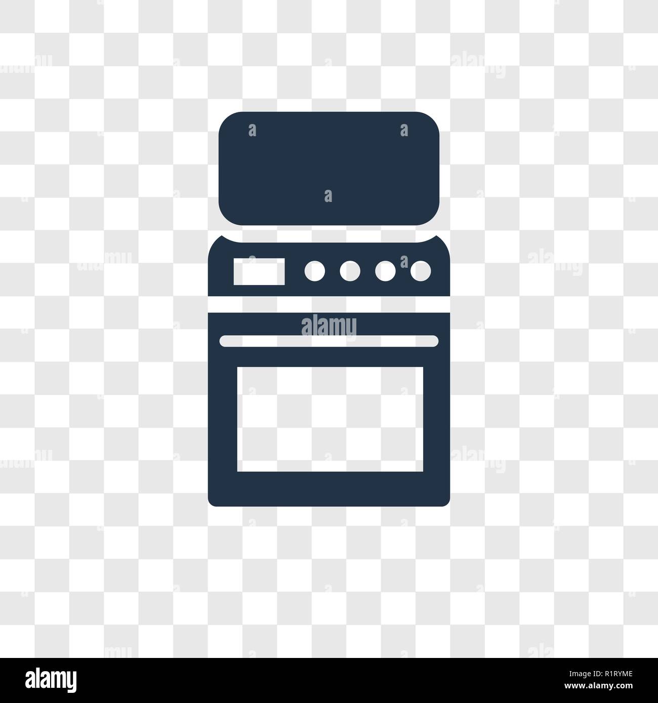 Oven vector icon isolated on transparent background, Oven transparency ...