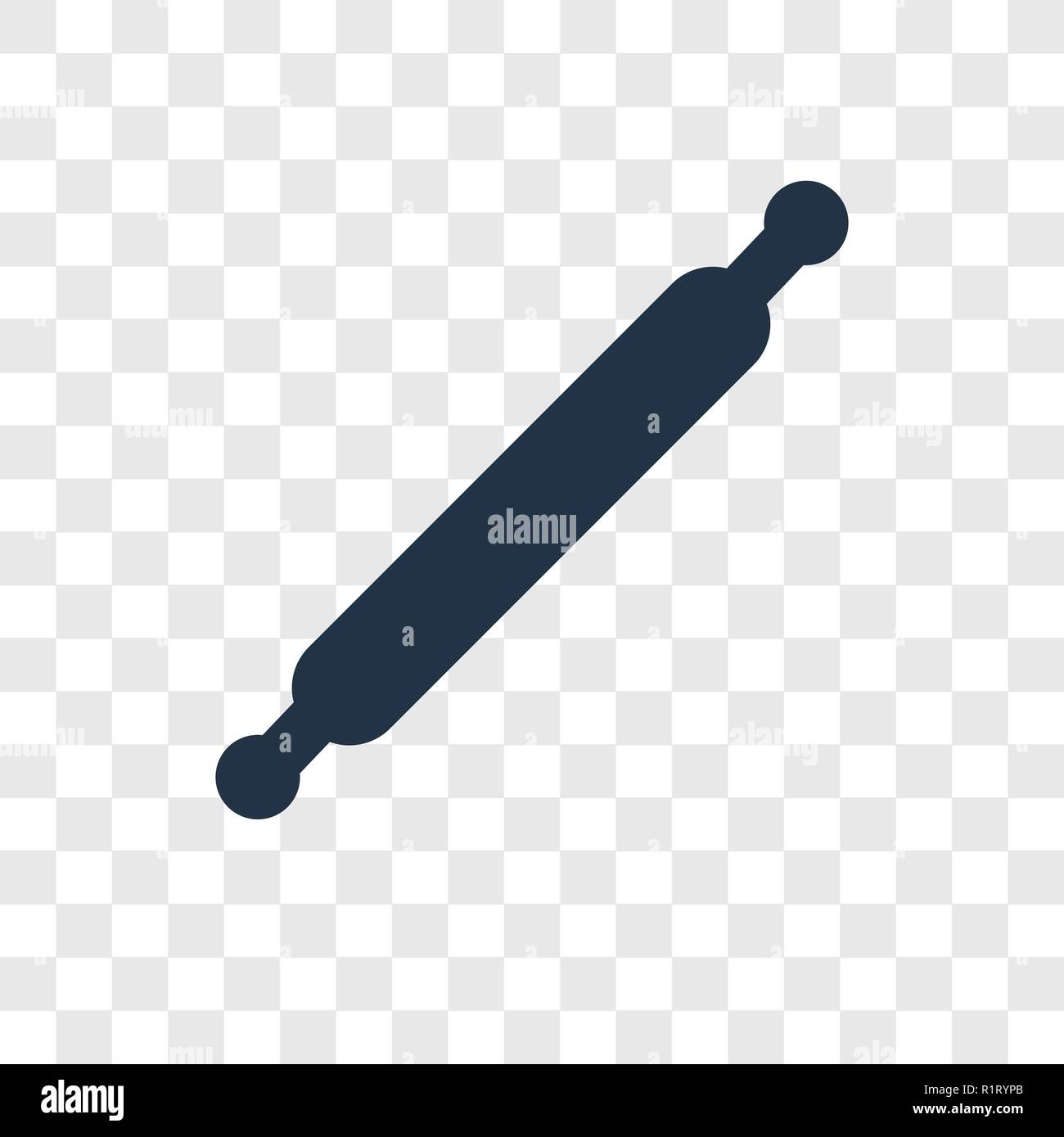 Rolling pin vector icon isolated on transparent background, Rolling pin ...