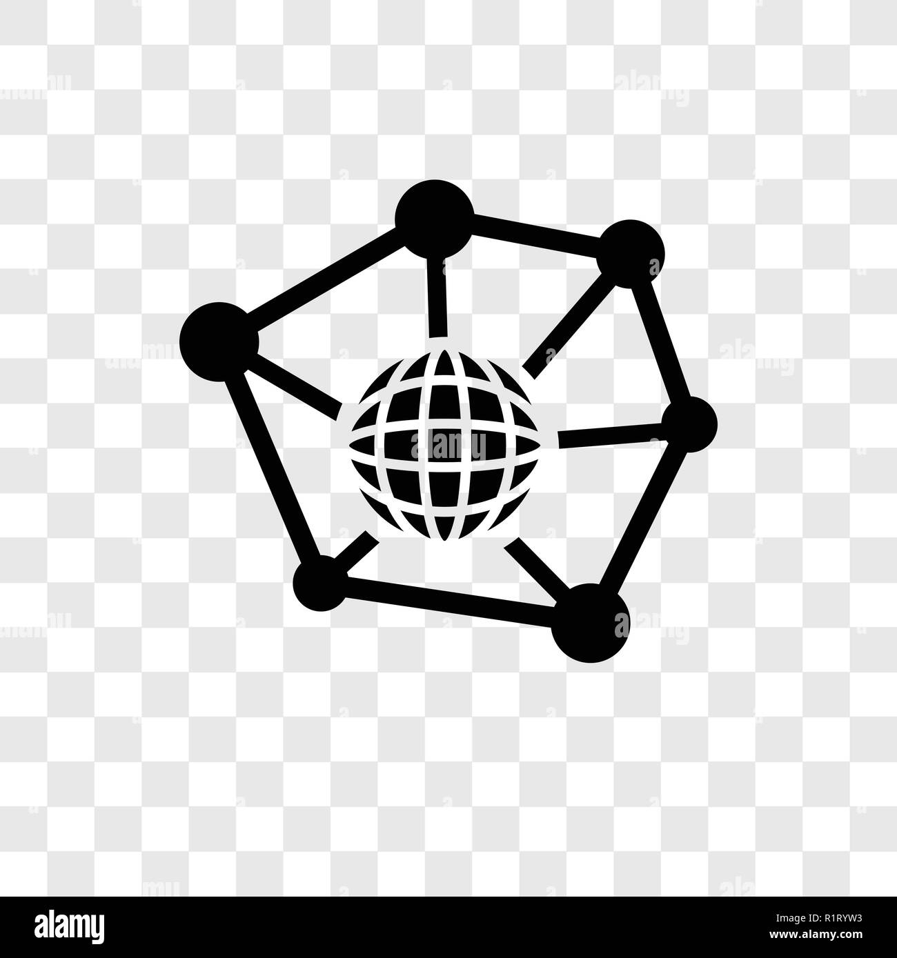 Network vector icon isolated on transparent background, Network ...