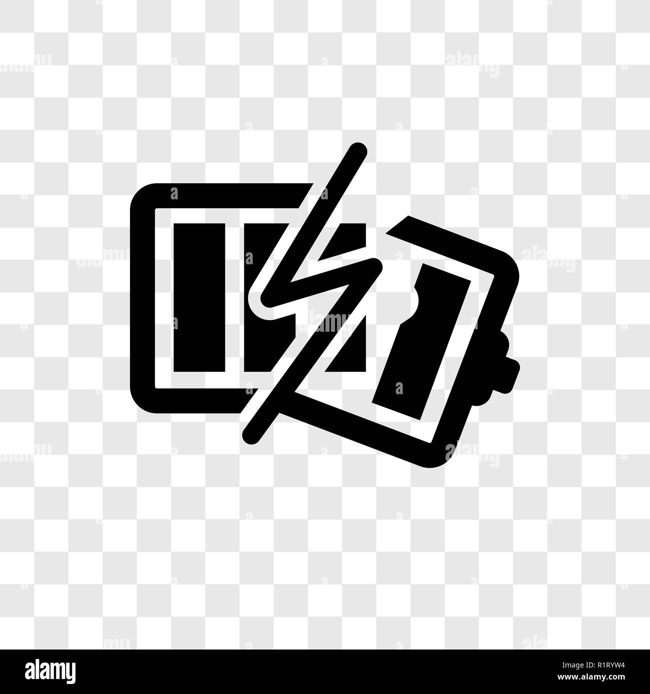 Broken vector icon isolated on transparent background, Broken ...