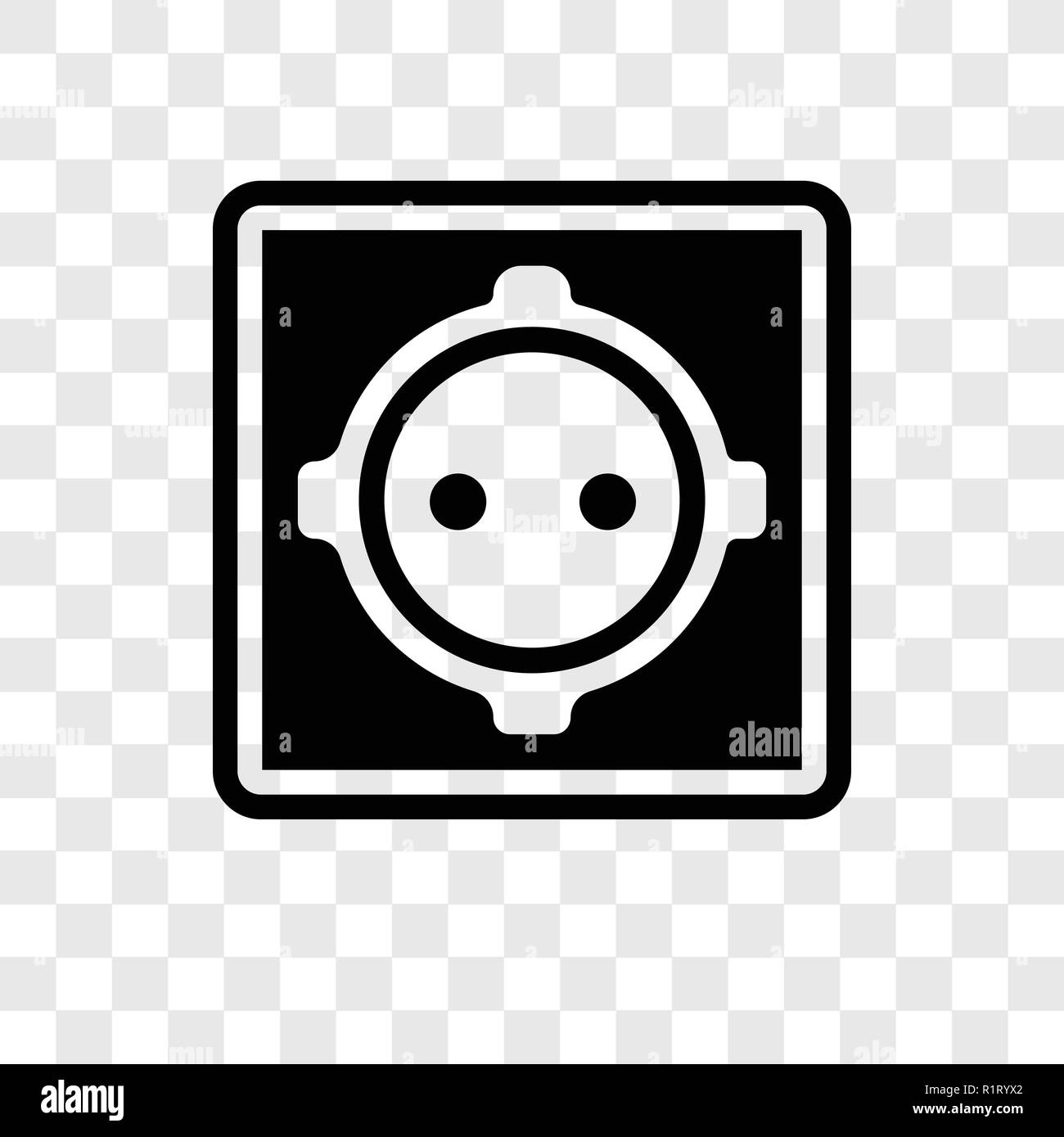 Wall socket vector icon isolated on transparent background, Wall socket ...
