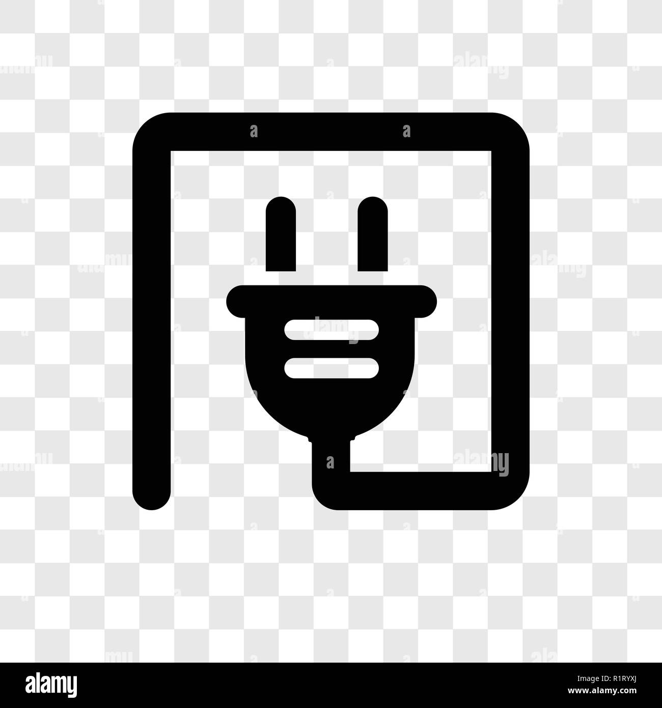 Plug vector icon isolated on transparent background, Plug transparency ...