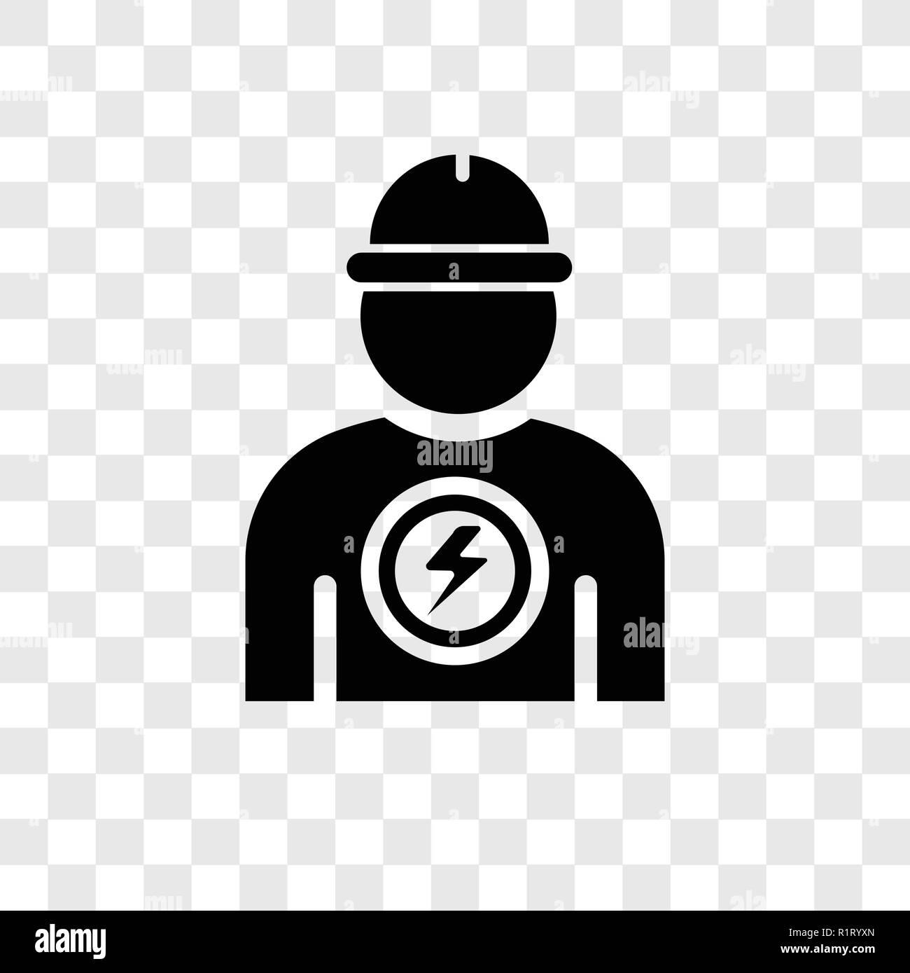 Electrician vector icon isolated on transparent background, Electrician ...