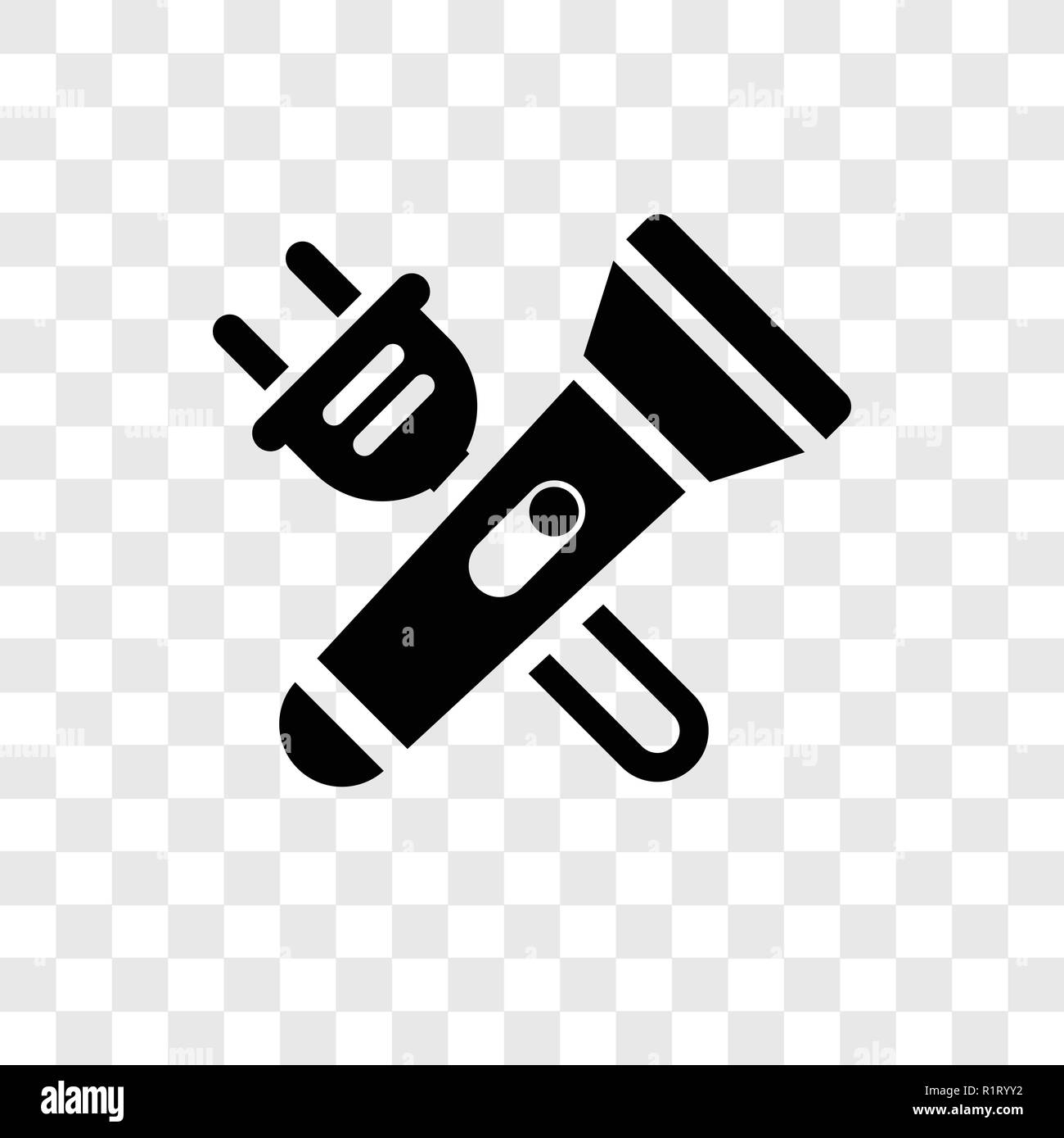 Flashlight vector icon isolated on transparent background, Flashlight ...