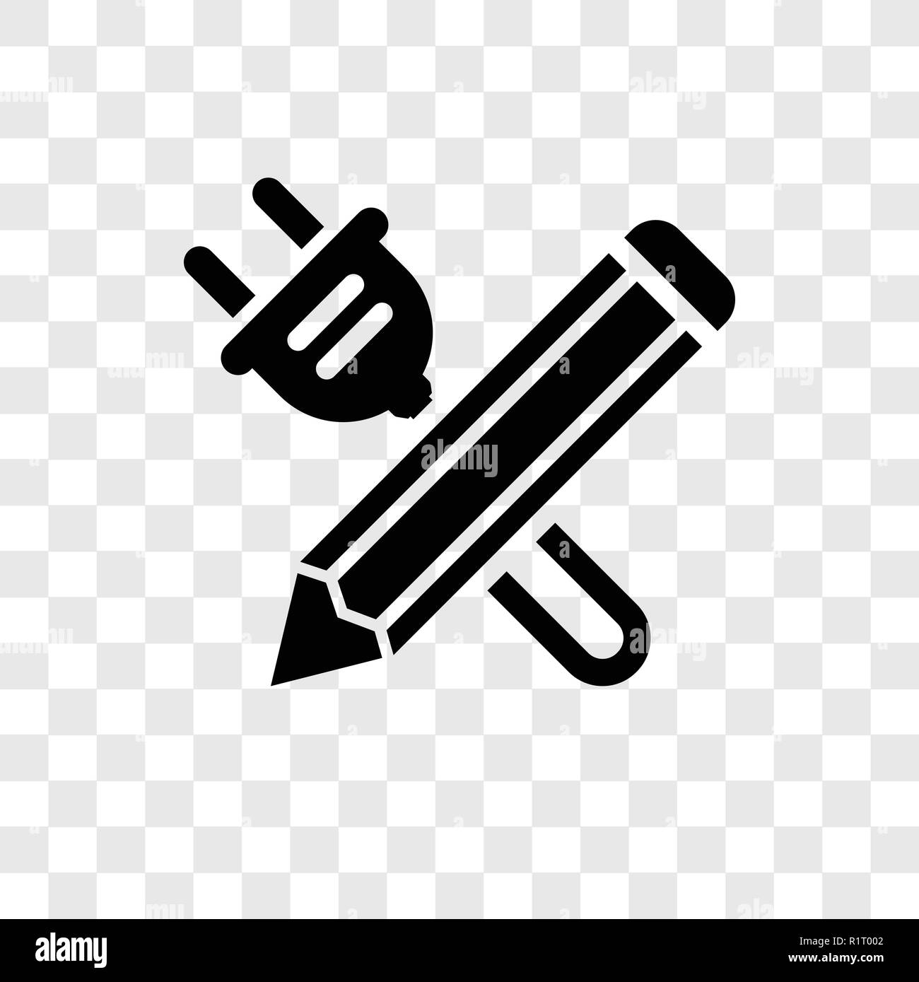 Pencil vector icon isolated on transparent background, Pencil ...