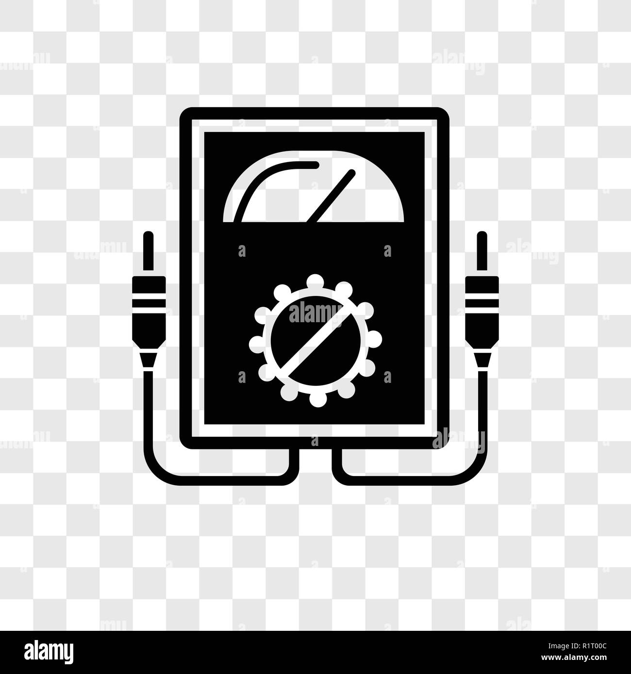 Voltmeter vector icon isolated on transparent background, Voltmeter ...