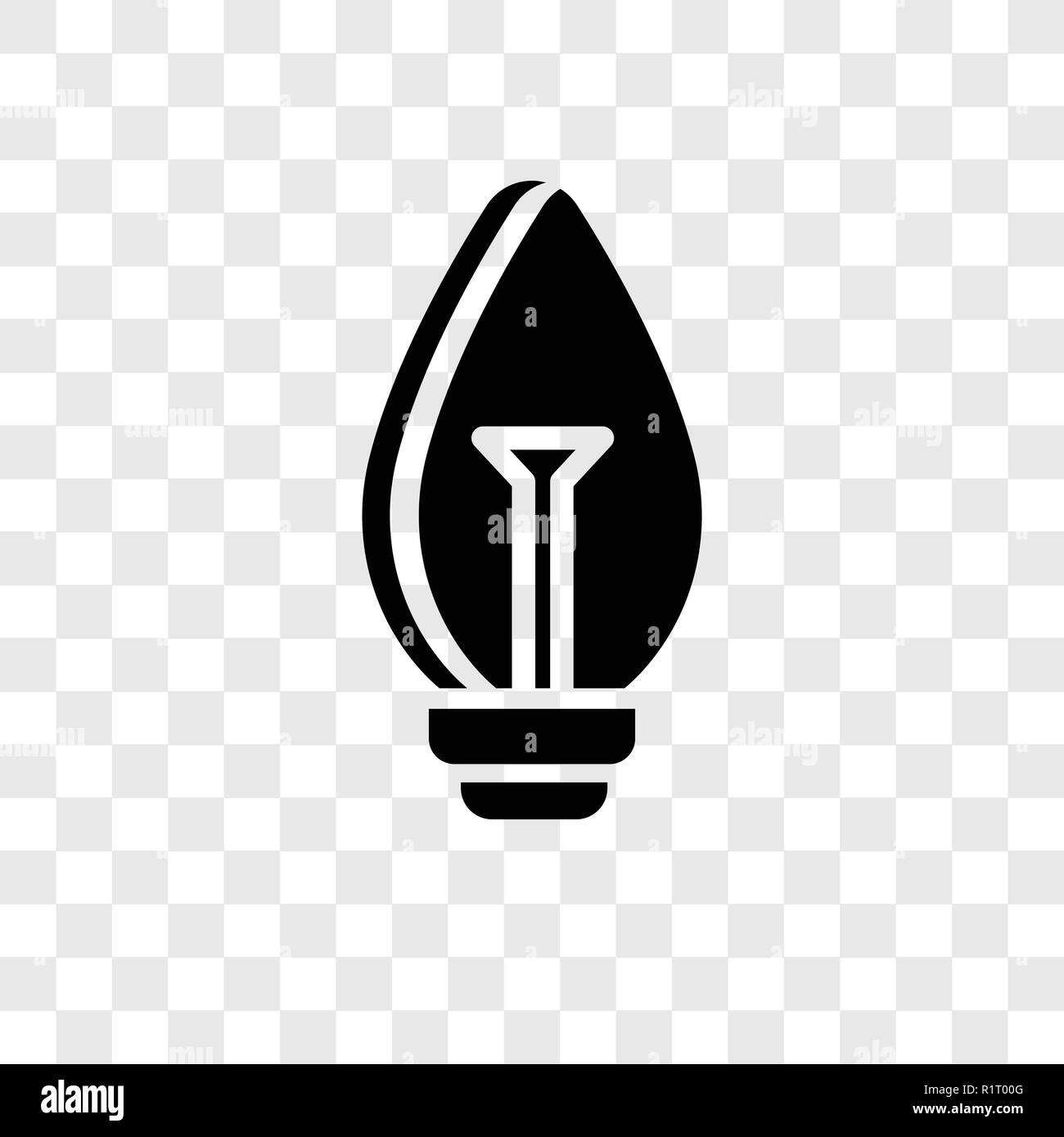 Light bulb vector icon isolated on transparent background, Light bulb ...