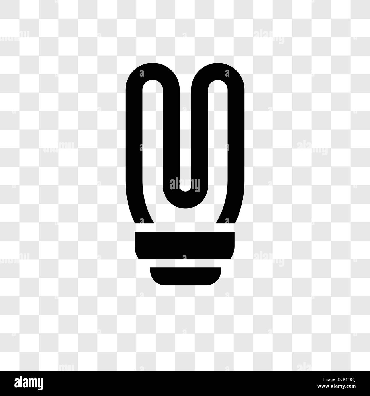 Light bulb vector icon isolated on transparent background, Light bulb ...