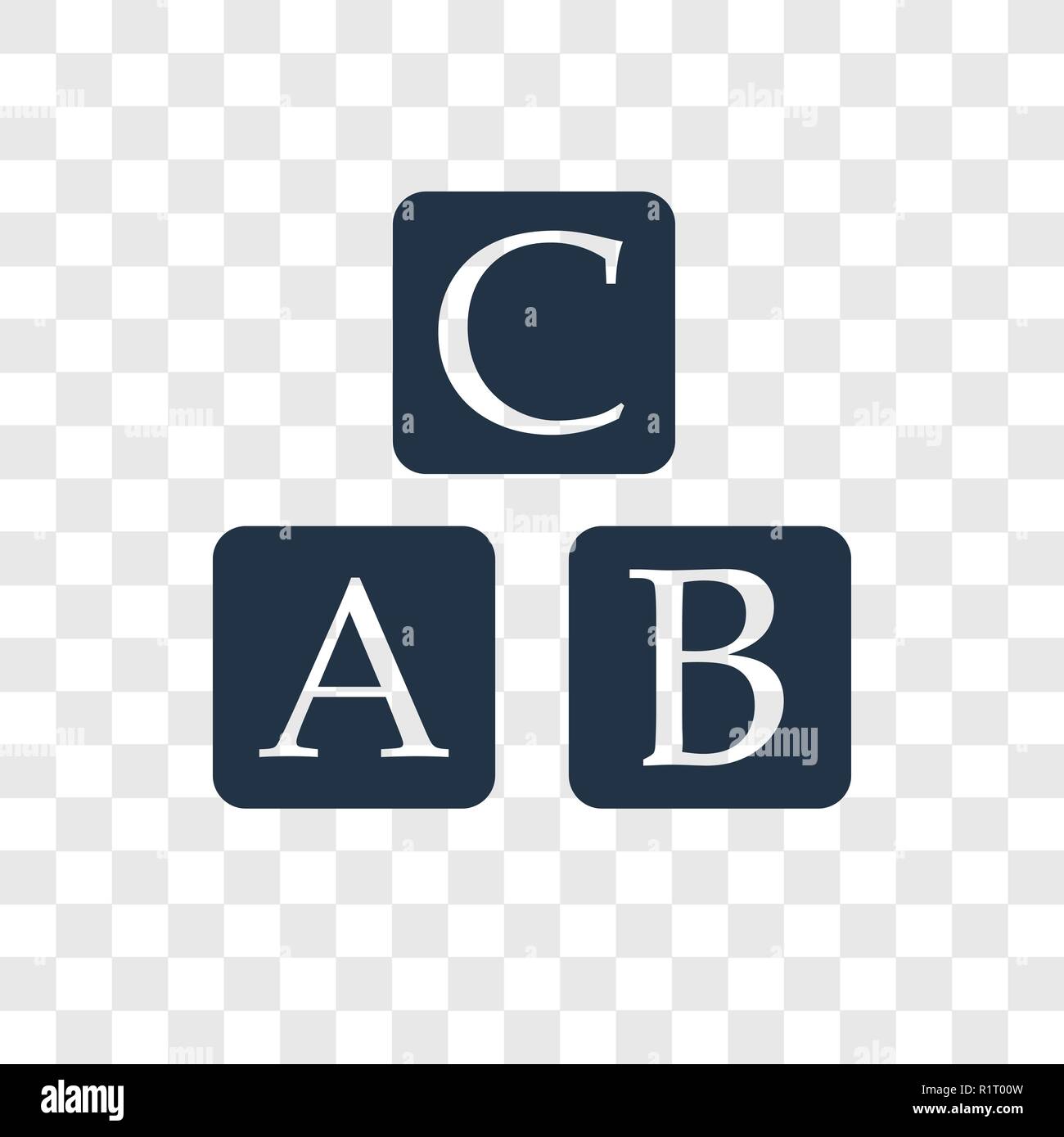 Abc vector icon isolated on transparent background, Abc transparency ...