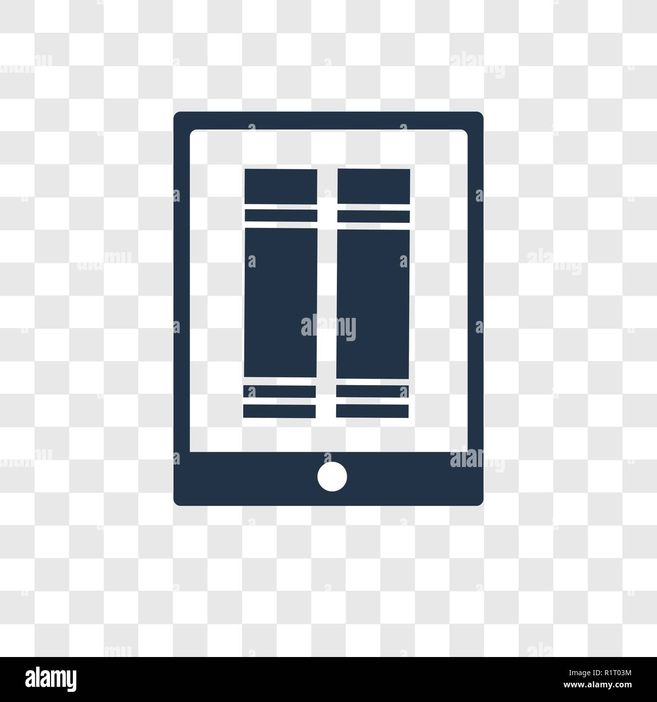 Ebook vector icon isolated on transparent background, Ebook ...