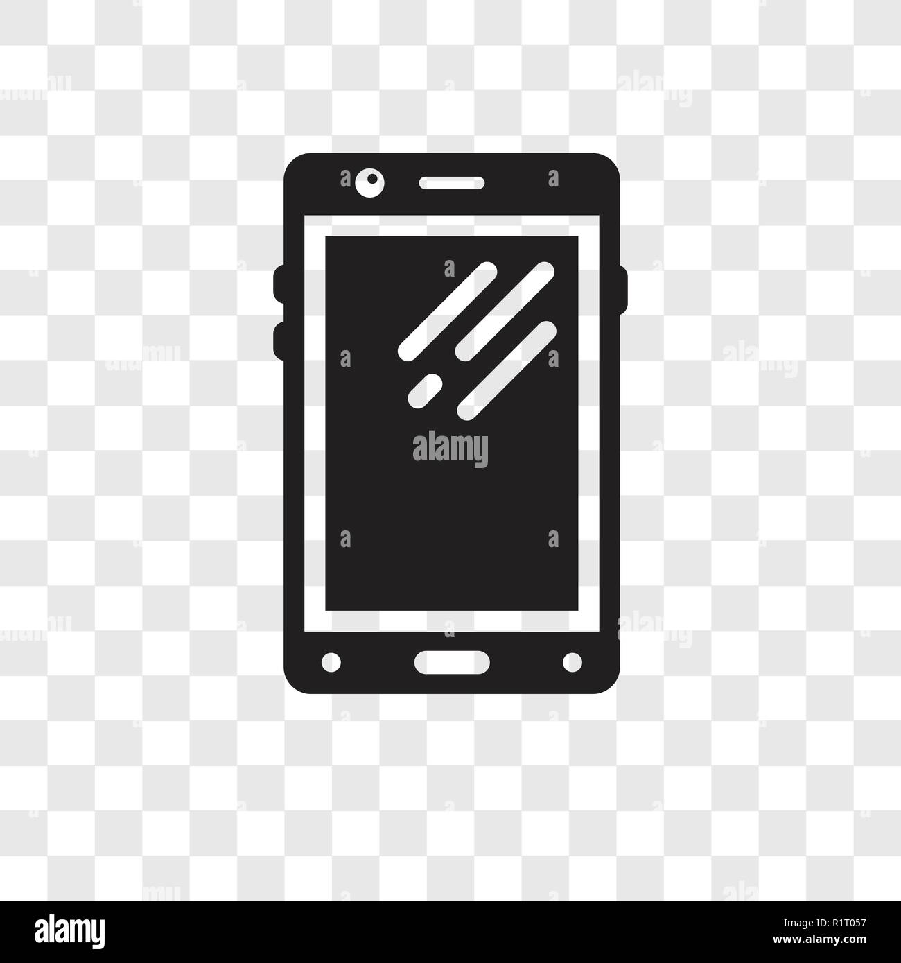 Smartphone vector icon isolated on transparent background, Smartphone ...