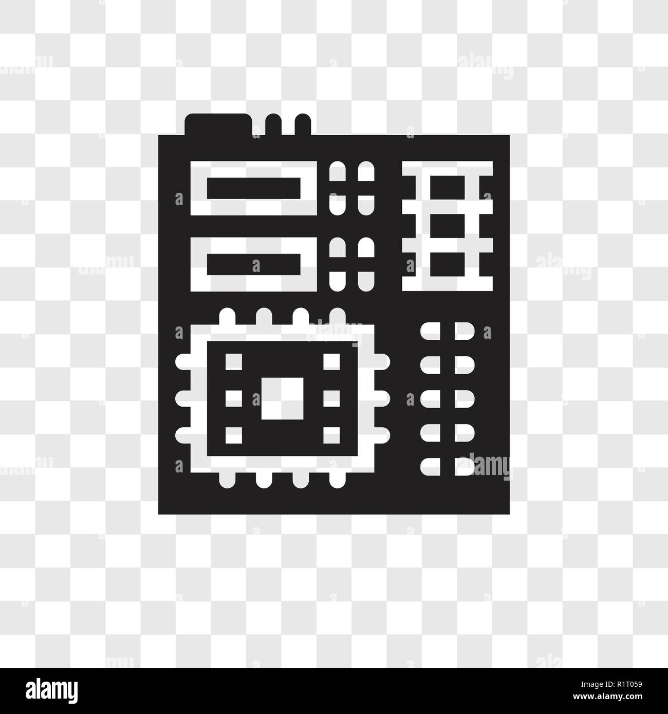 Motherboard vector icon isolated on transparent background, Motherboard ...