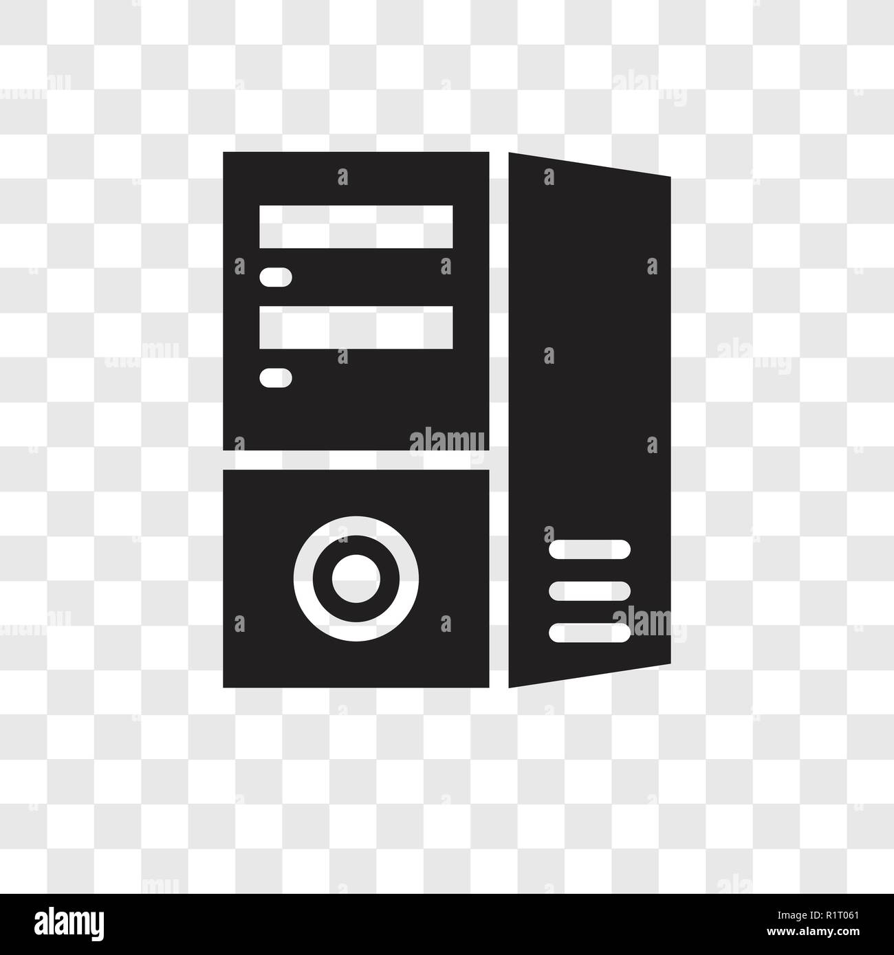 Computer vector icon isolated on transparent background, Computer ...