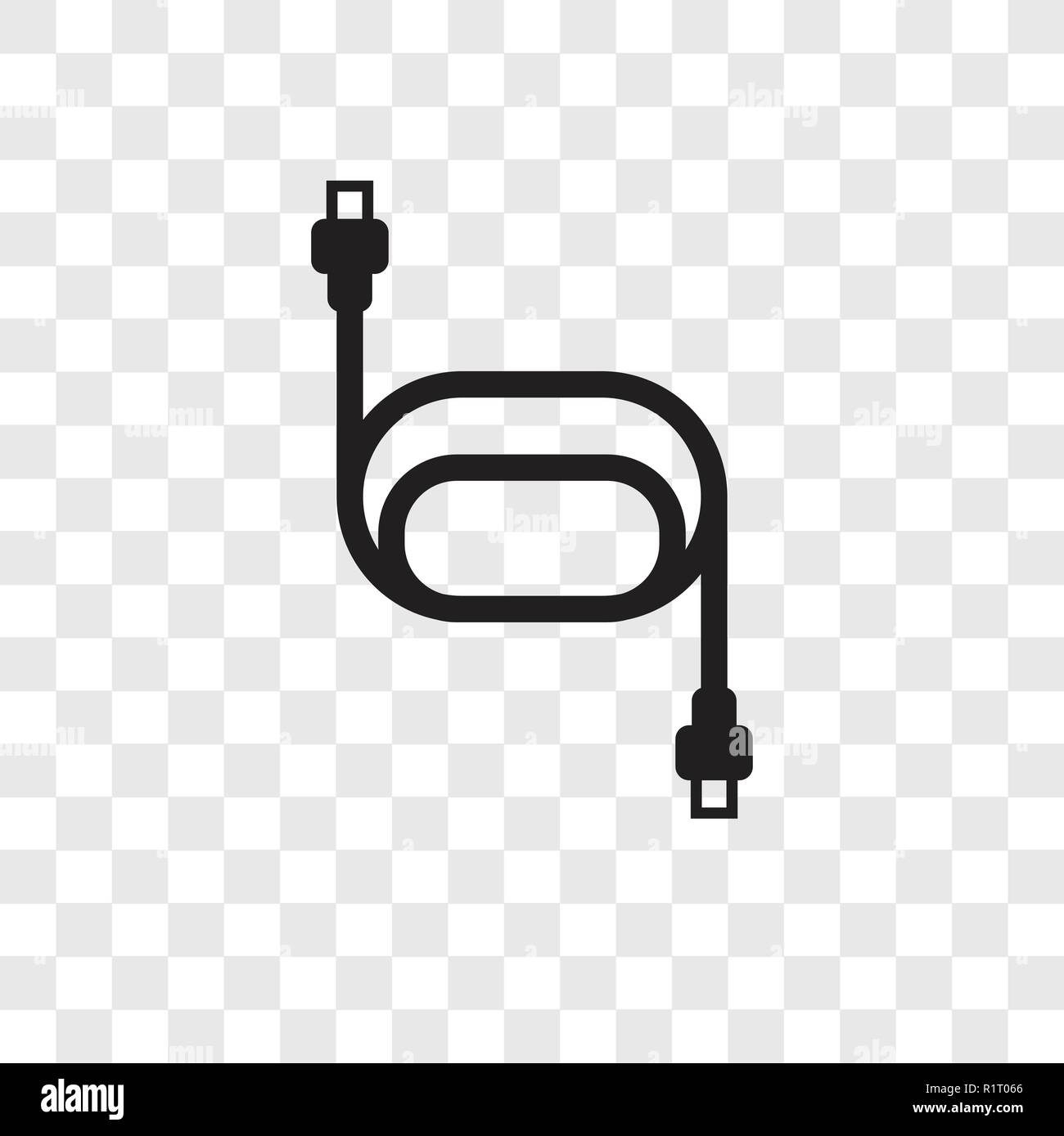 Usb vector icon isolated on transparent background, Usb transparency ...