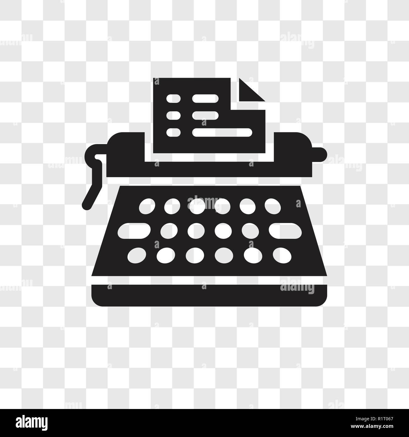 Typewriter vector icon isolated on transparent background, Typewriter ...
