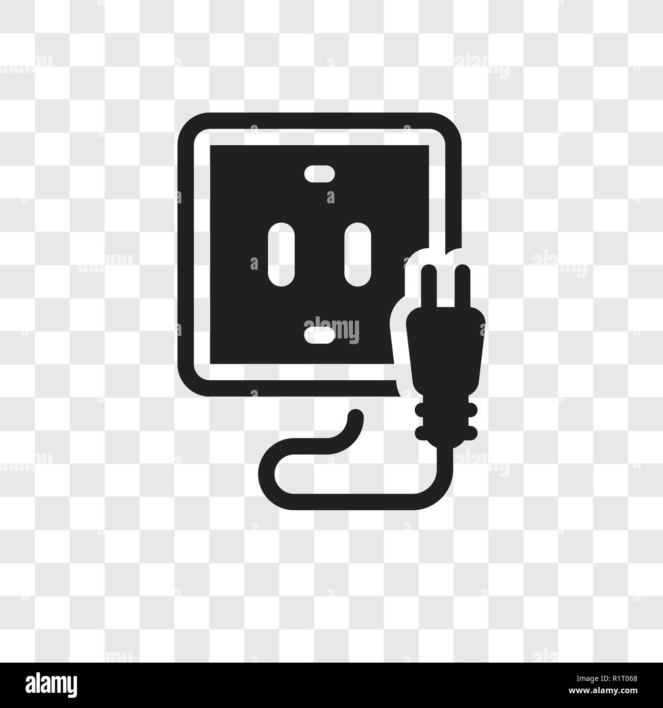 Plug vector icon isolated on transparent background, Plug transparency ...