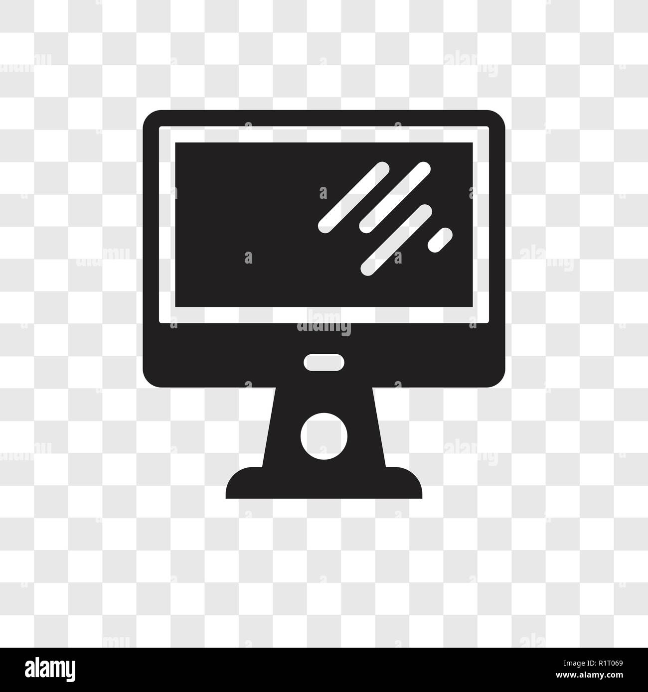 Personal Computer vector icon isolated on transparent background ...
