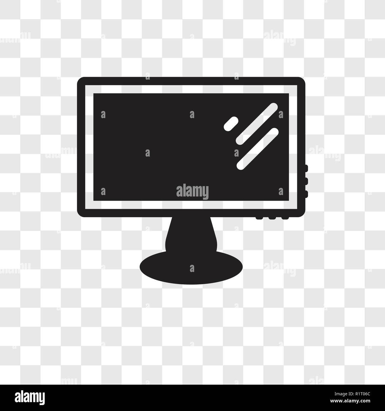 Television vector icon isolated on transparent background, Television ...
