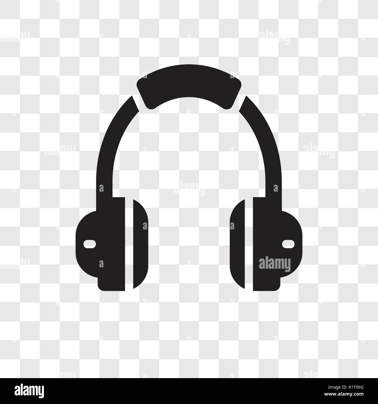 Headphones vector icon isolated on transparent background, Headphones ...