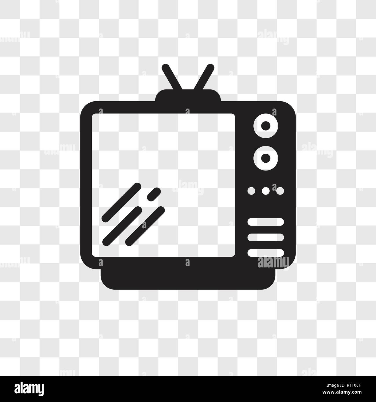 Television vector icon isolated on transparent background, Television ...