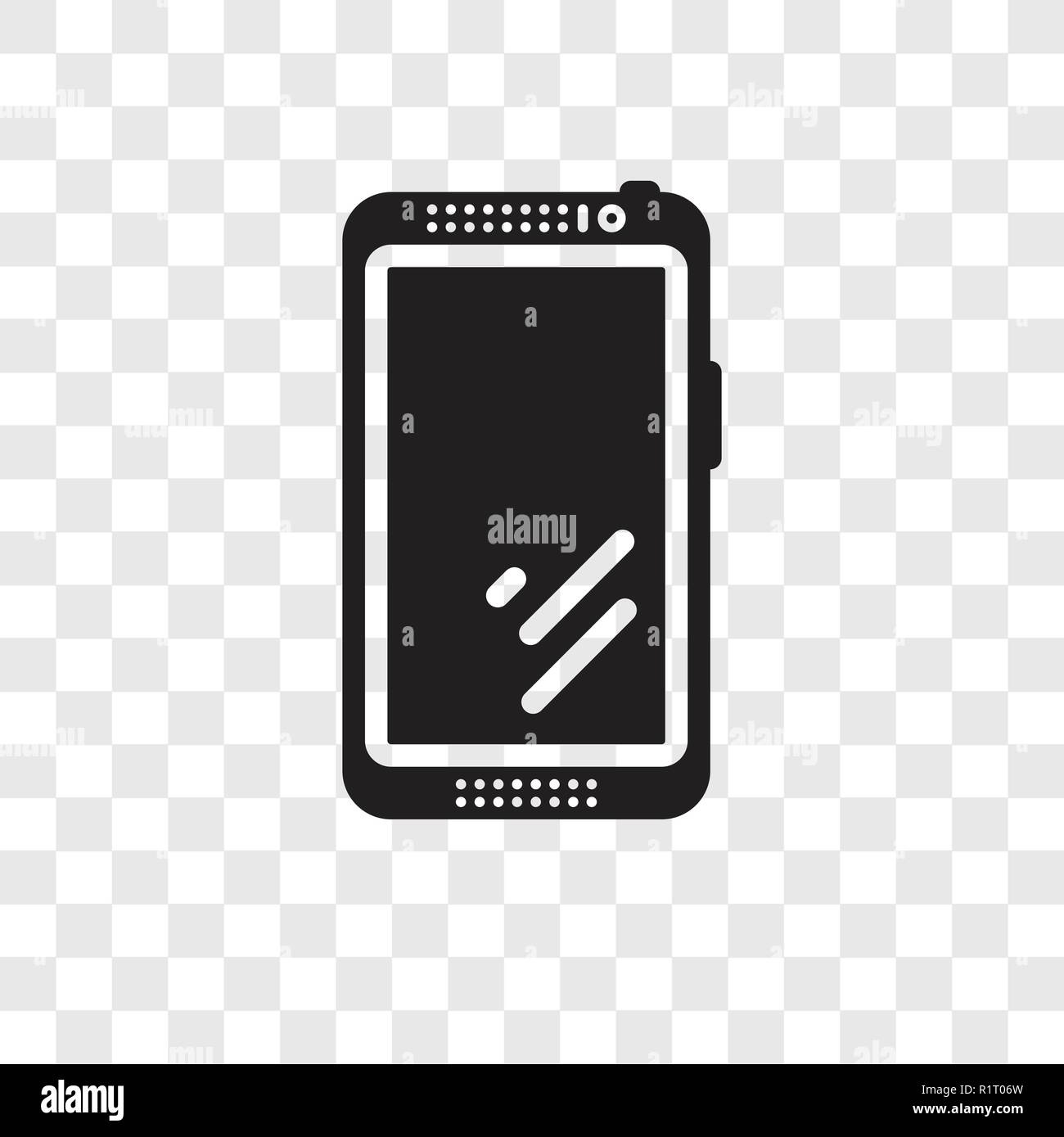 Smartphone vector icon isolated on transparent background, Smartphone ...