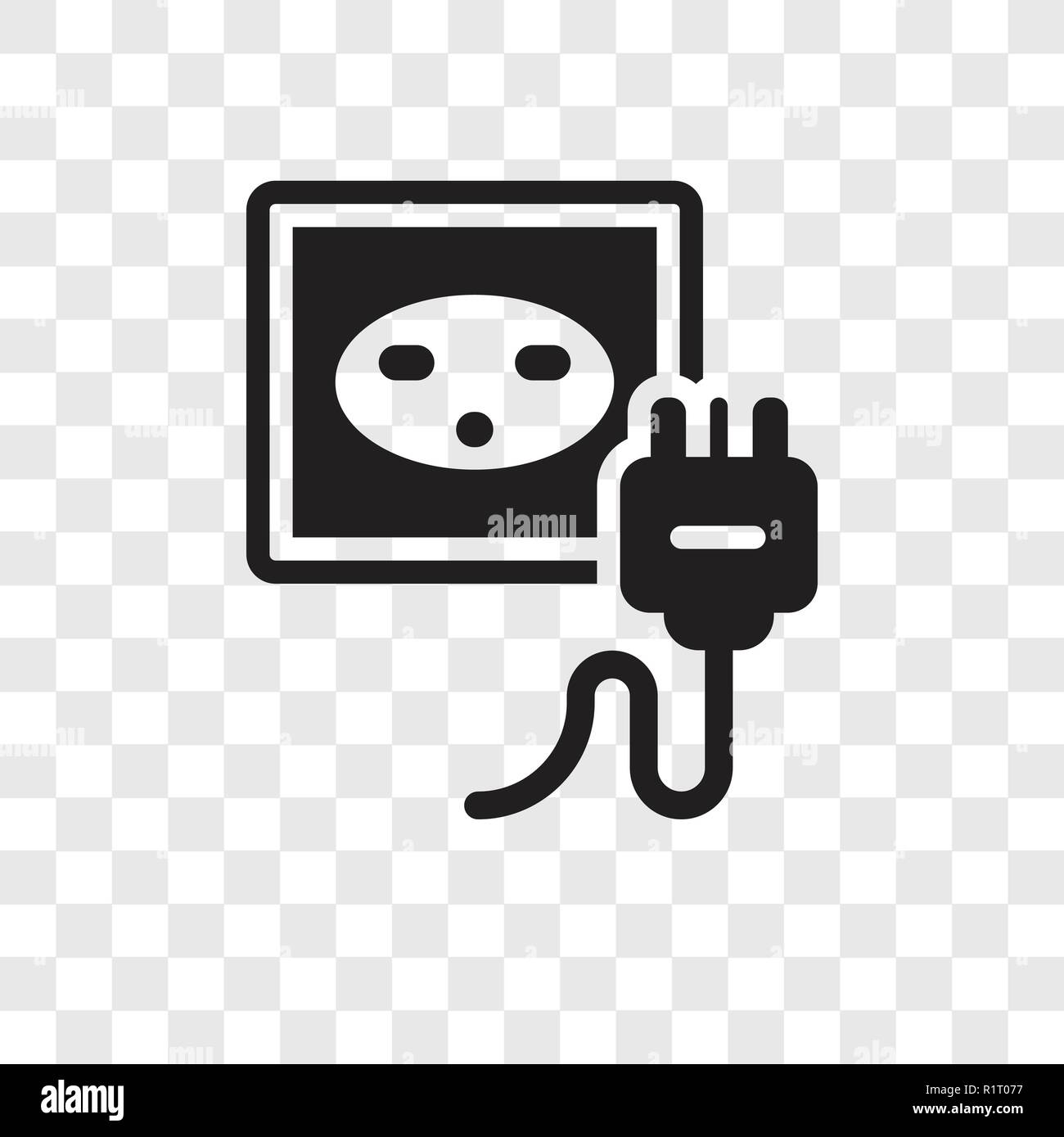 Plug vector icon isolated on transparent background, Plug transparency ...