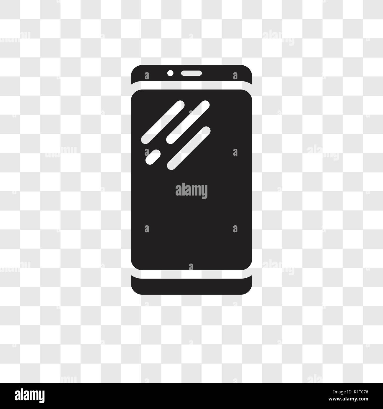 Smartphone vector icon isolated on transparent background, Smartphone ...