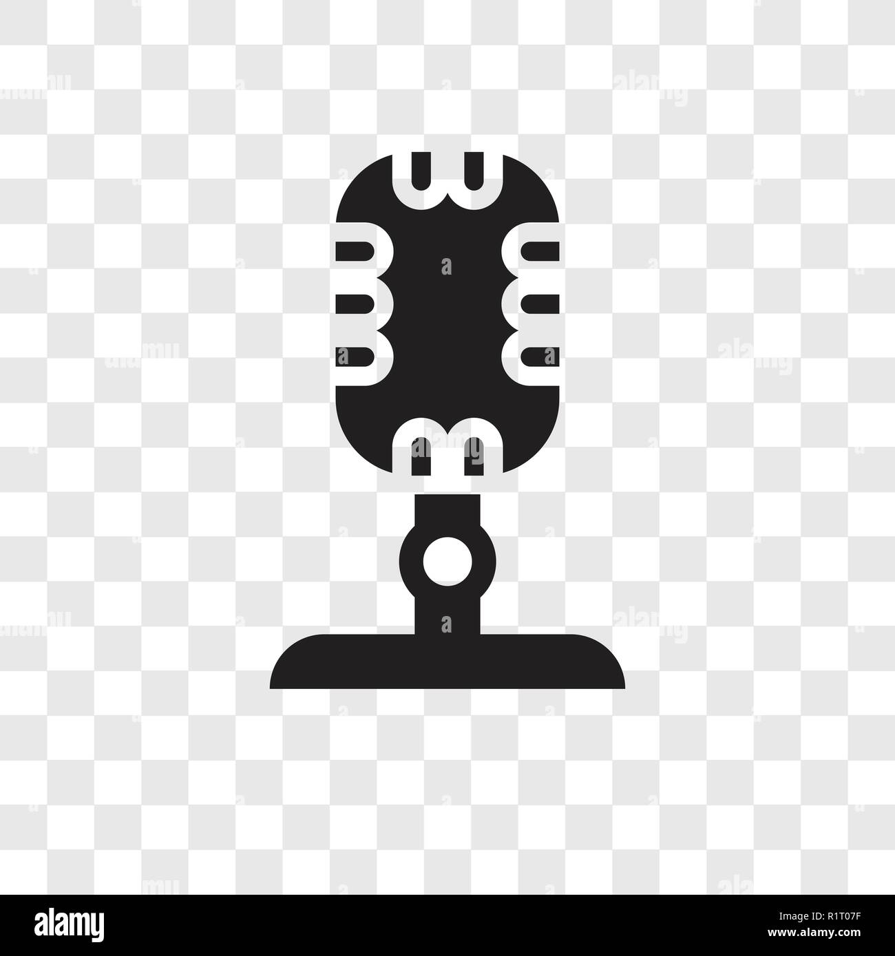 Microphone vector icon isolated on transparent background, Microphone ...