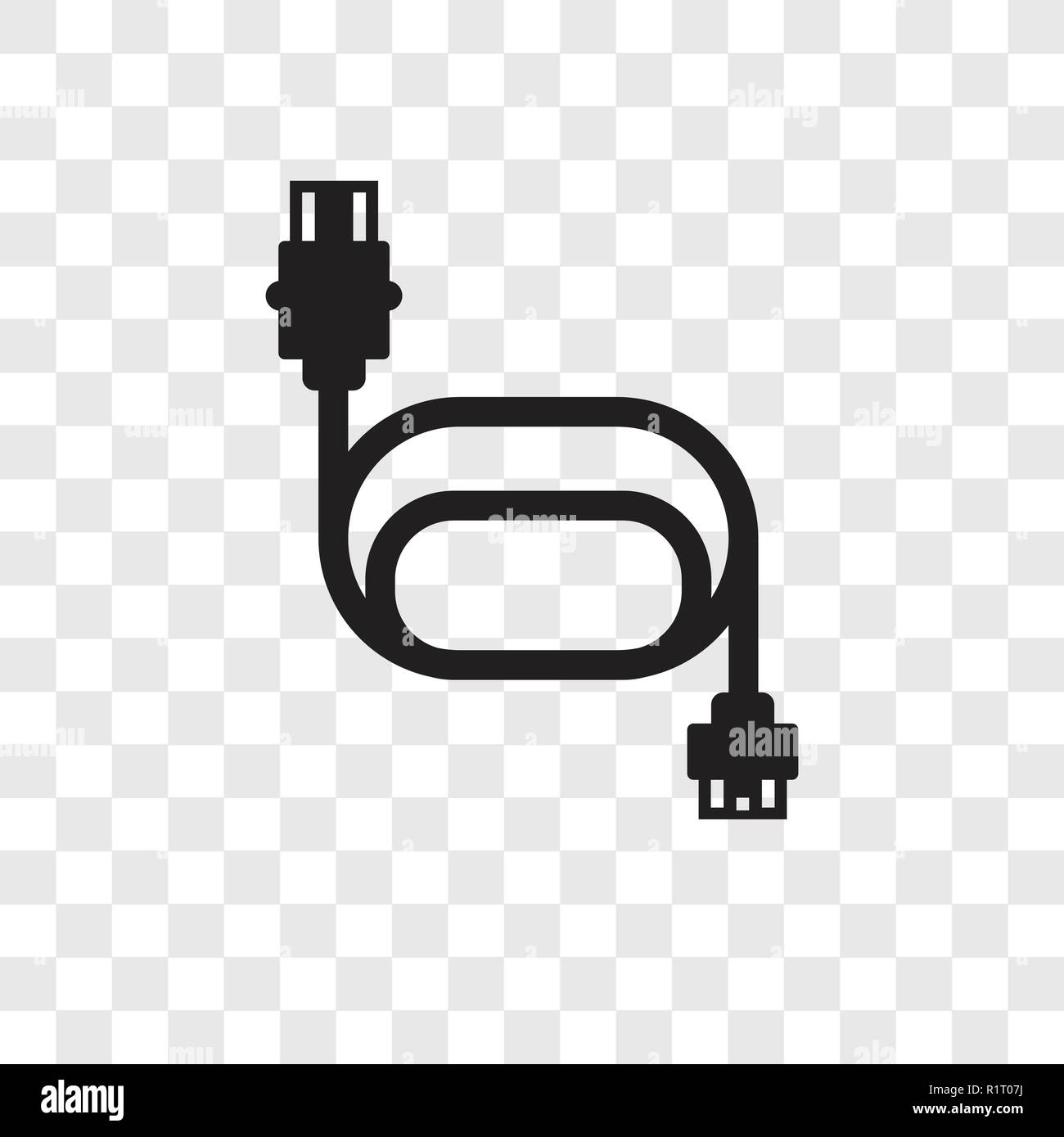 Cable vector icon isolated on transparent background, Cable ...