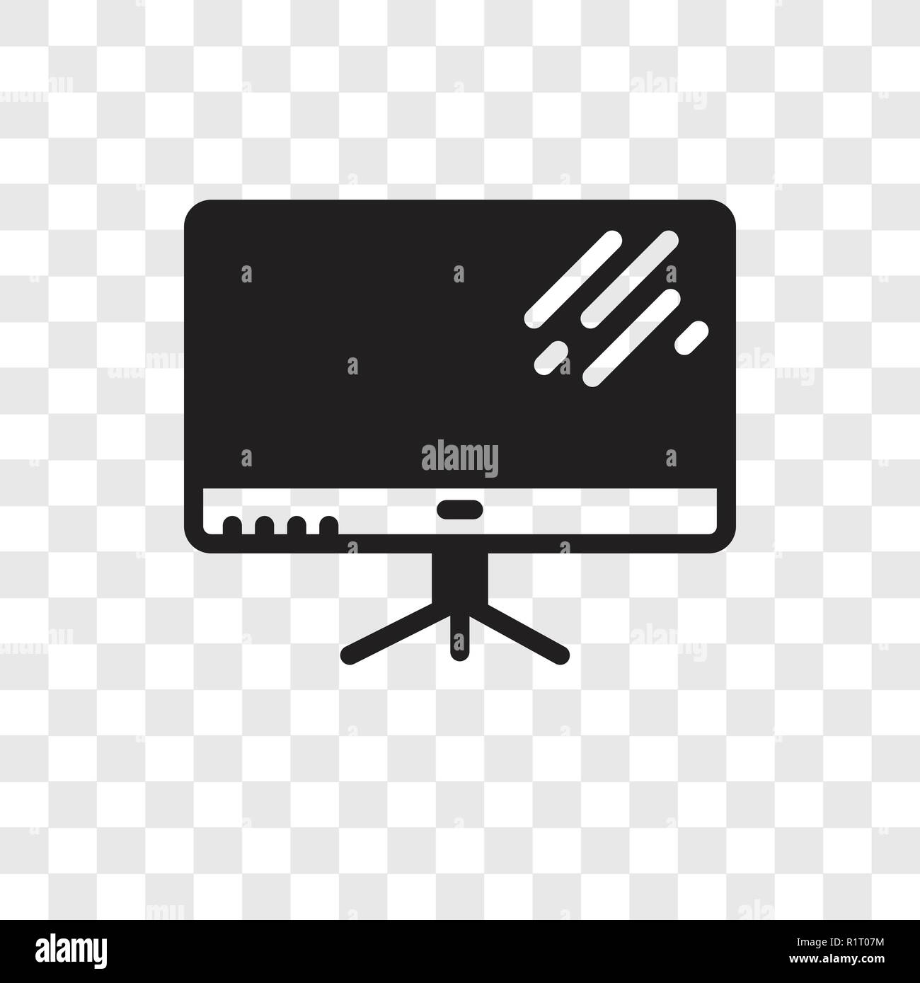 Television vector icon isolated on transparent background, Television ...