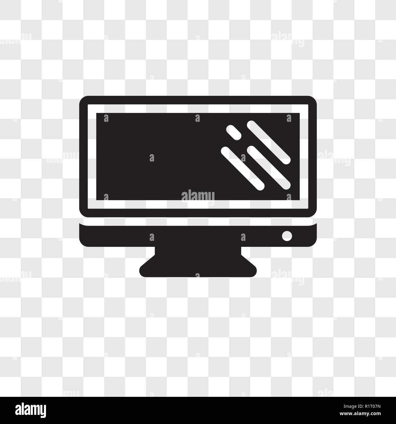 Television vector icon isolated on transparent background, Television ...