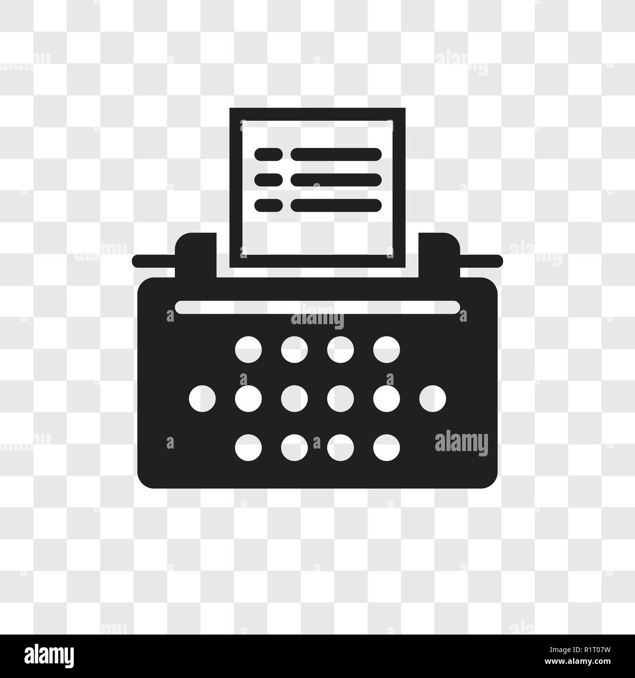 Typewriter vector icon isolated on transparent background, Typewriter ...