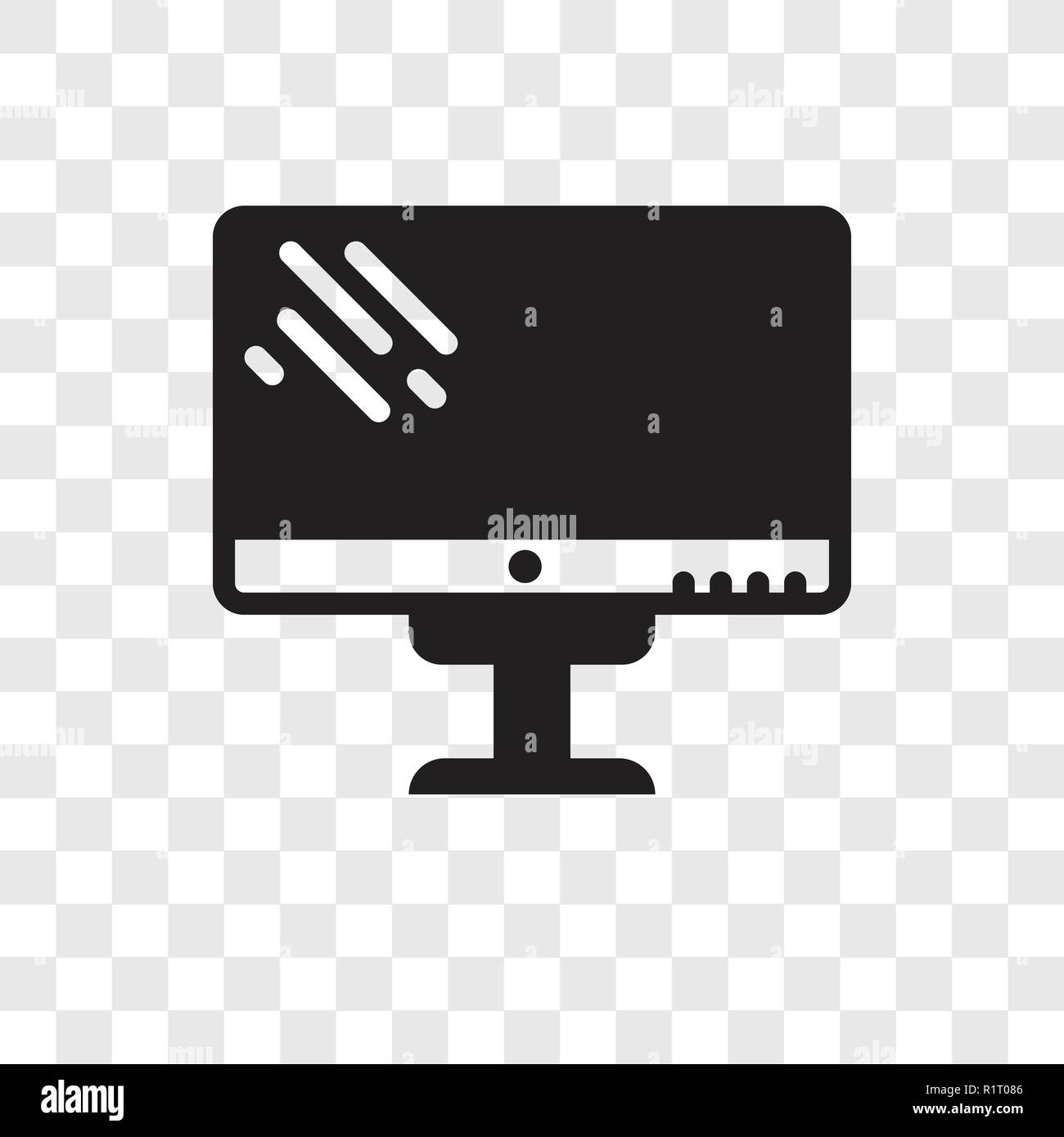 Television vector icon isolated on transparent background, Television ...