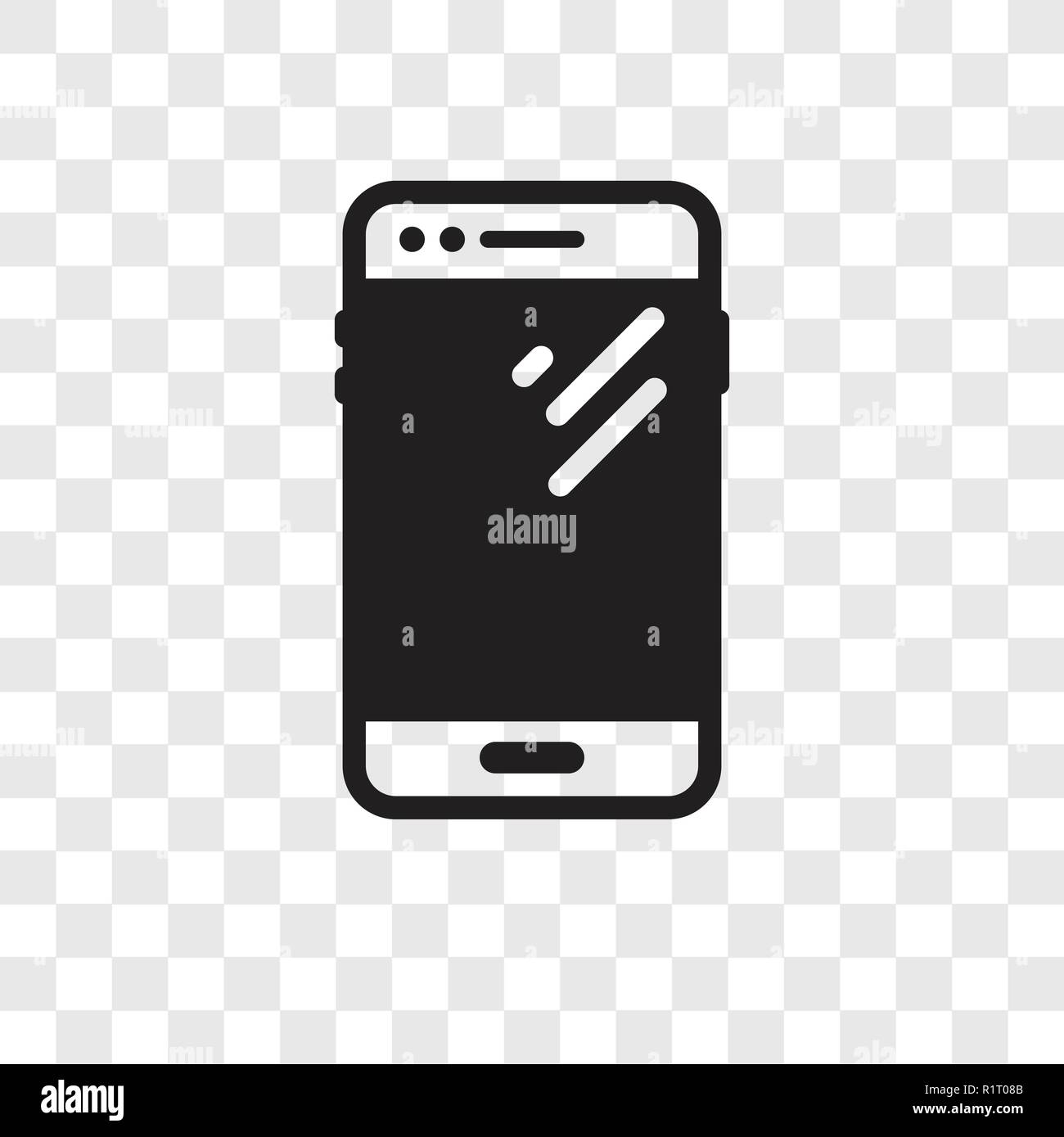 Smartphone vector icon isolated on transparent background, Smartphone ...