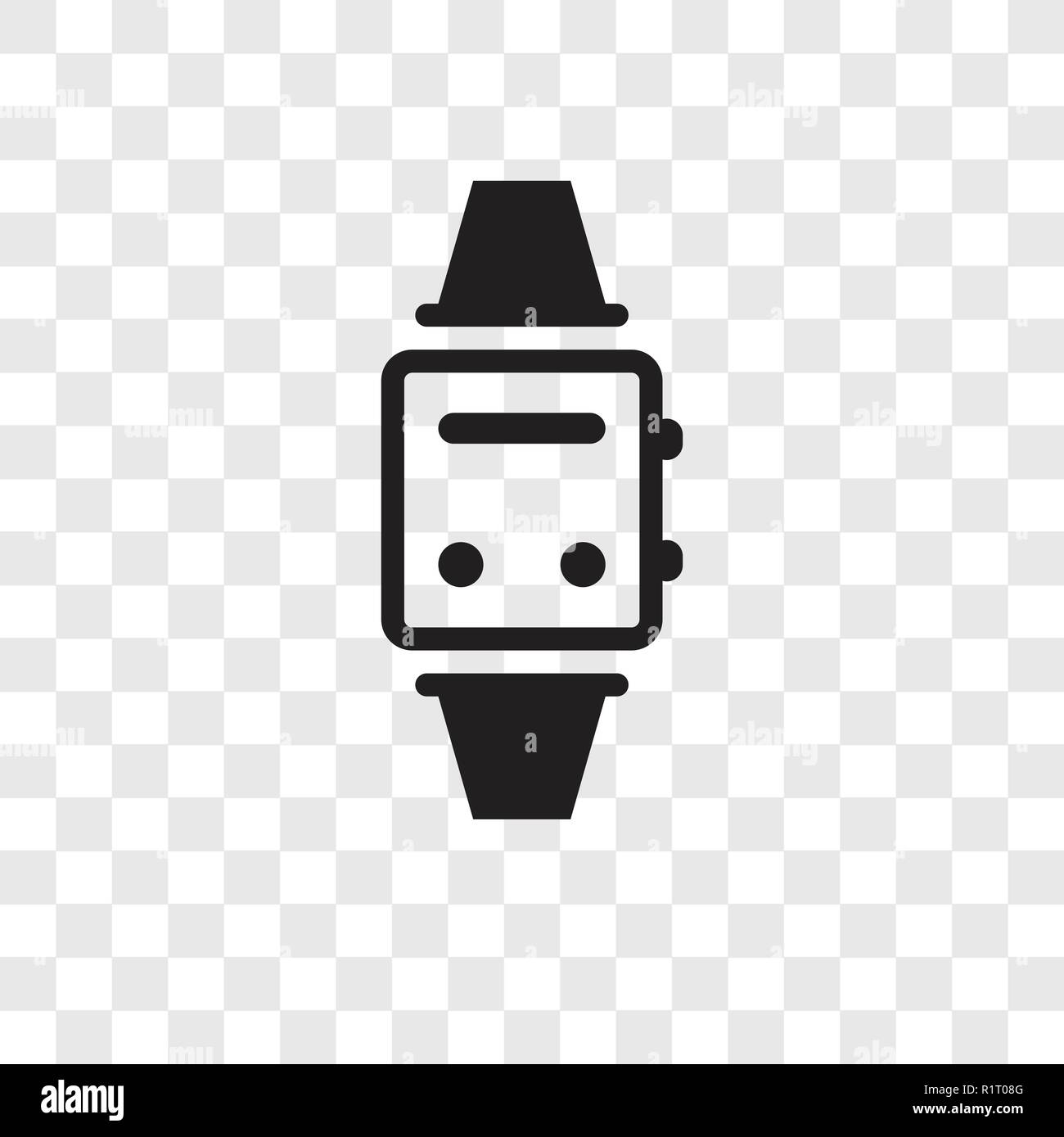 Smartwatch vector icon isolated on transparent background, Smartwatch ...